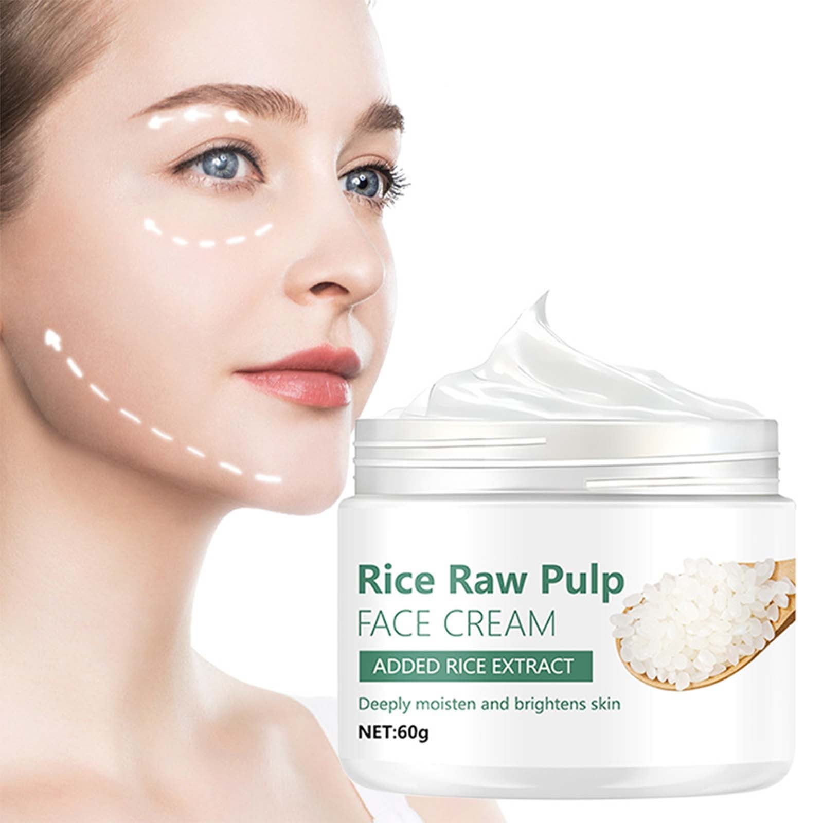 cuyhtdup 60g Rice Ferment Face Cream - Hydrating Refreshing Smoothing ...