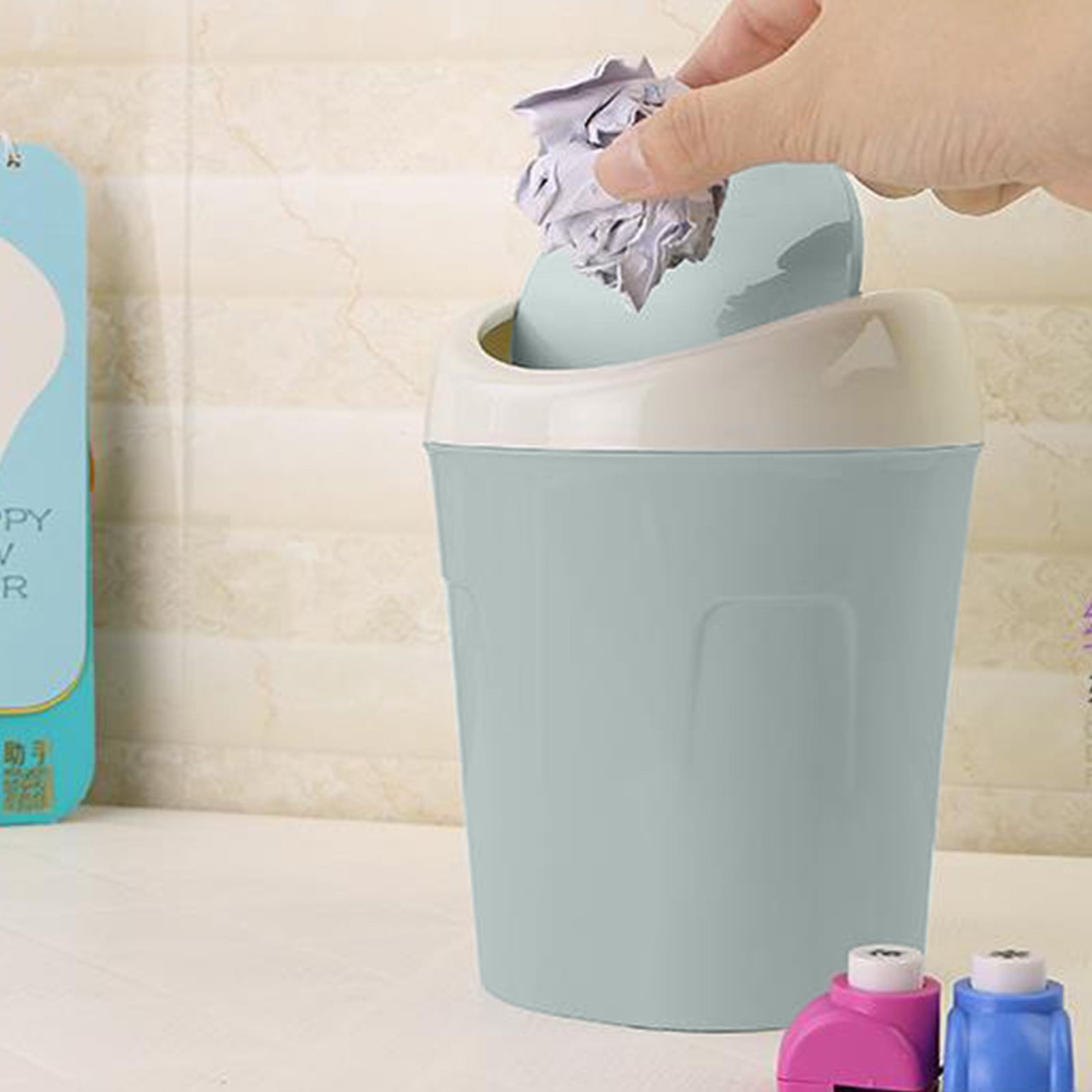 cuyhtdup Cute and Stylish Desktop Trash Can - Slim Plastic Debris ...