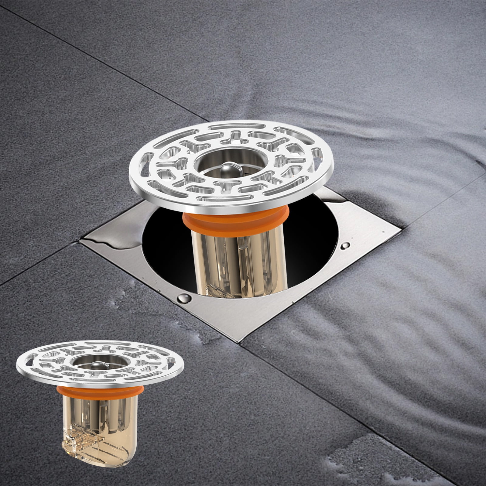 Floor Drain Valve, One-Way Metal Preventer, S-ILVER Core Guard, Kitchen ...