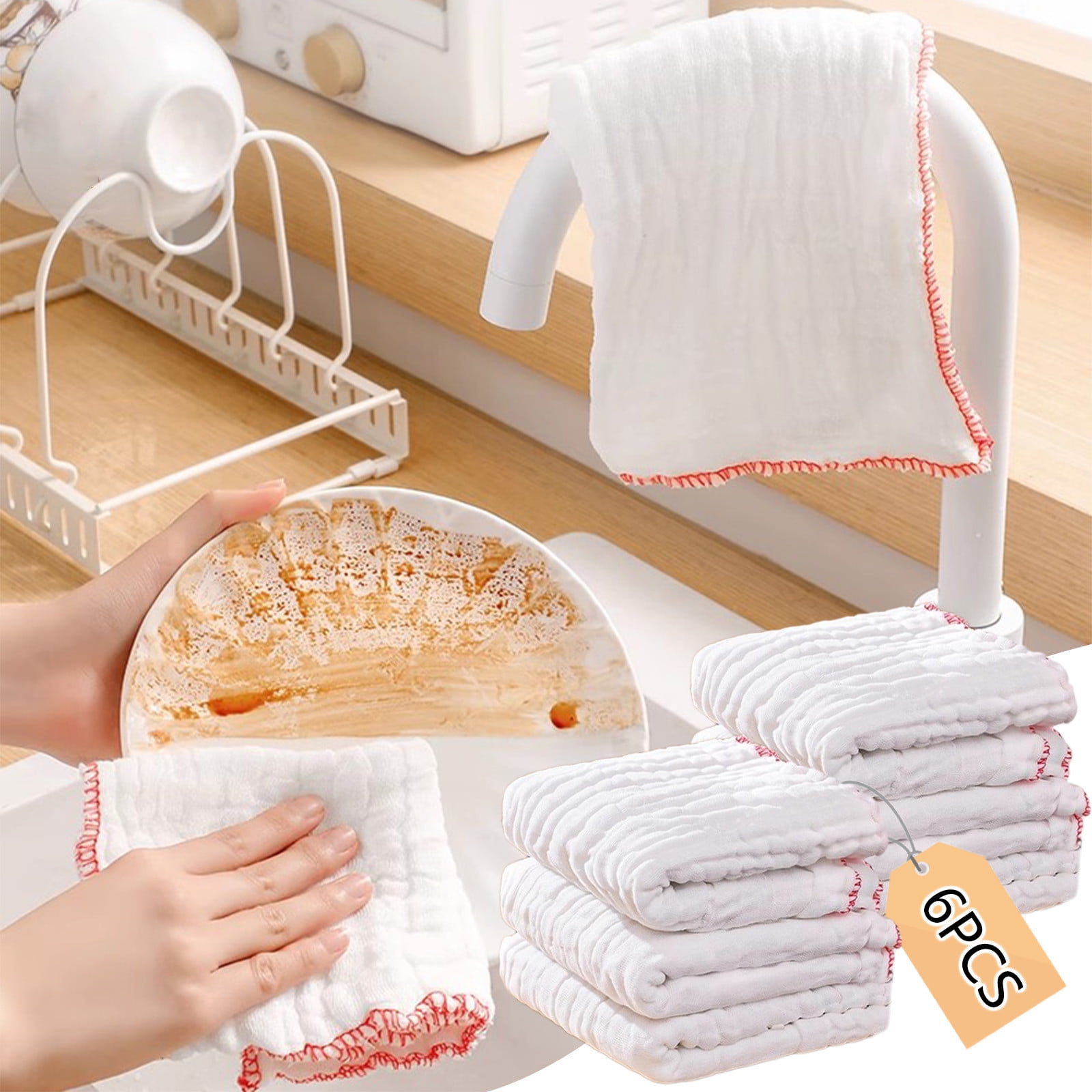 cuyhtdup Kitchen Table Rag Cleaning Cloth Thick Checkered Pattern ...