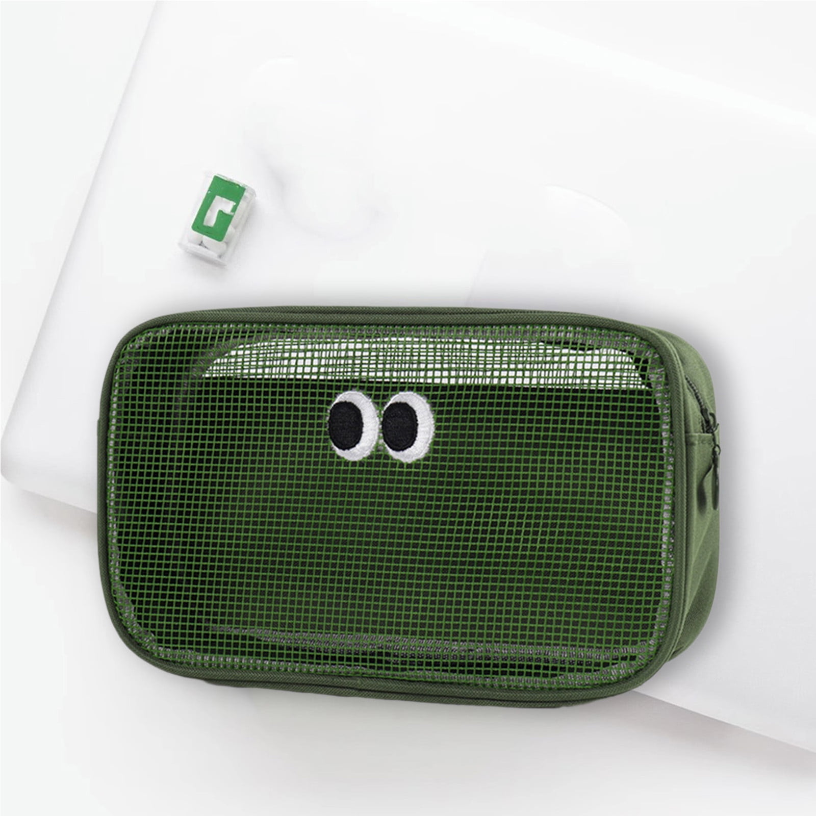 cuyhtdup Large Capacity Mesh Makeup Bag: Cute Big Eyes Travel Organizer ...