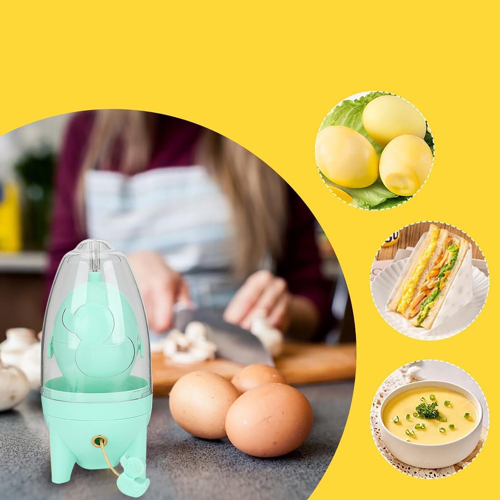 cuyhtdup Manual Golden Egg Scrambler - Kitchen Hand Mixer Gadget for ...