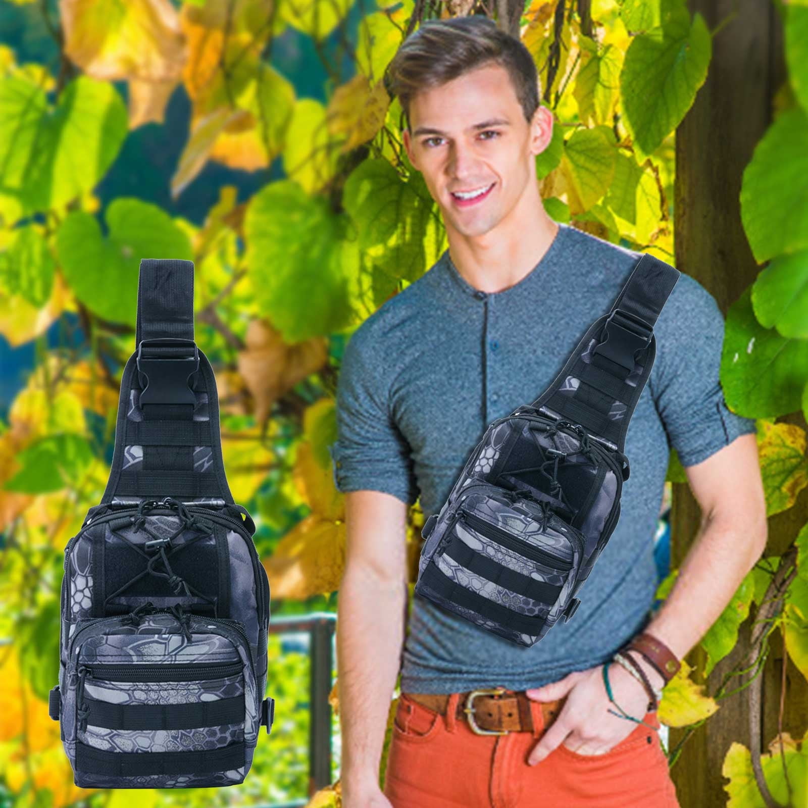 cuyhtdup Military Tactical Chest Sling Bag - Waterproof Crossbody ...