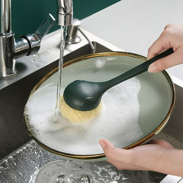 cuyhtdup Pot Cleaning Brush Long Handle Pot Brush Dish Bowl Washing ...