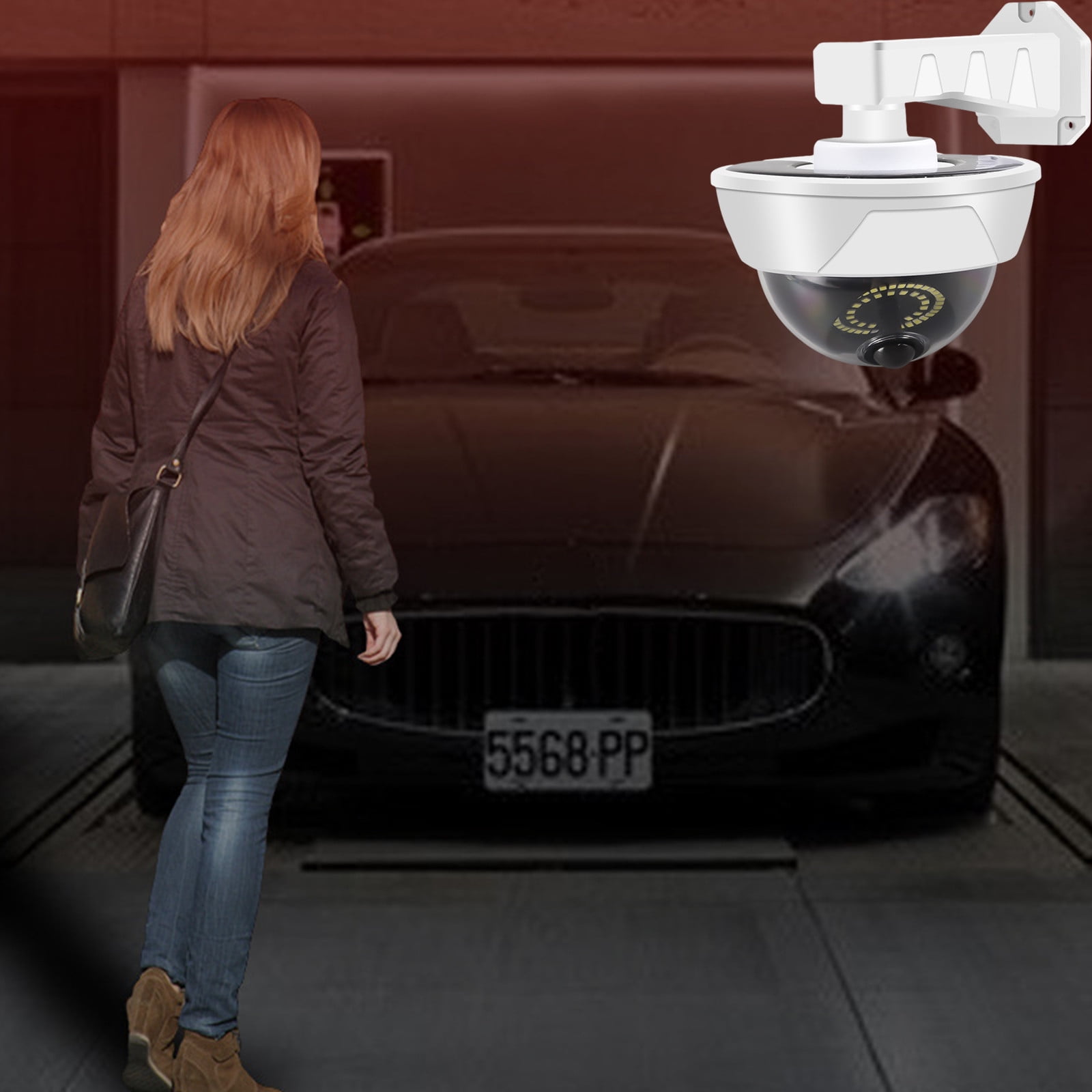 cuyhtdup Solar LED Outdoor Security Light with Simulated Camera | 360 ...