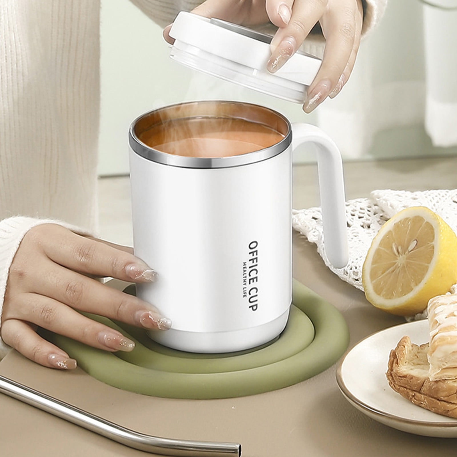 cuyhtdup Stainless Steel Mug Breakfast Mug Milk Mug With Lid Coffee Mug ...