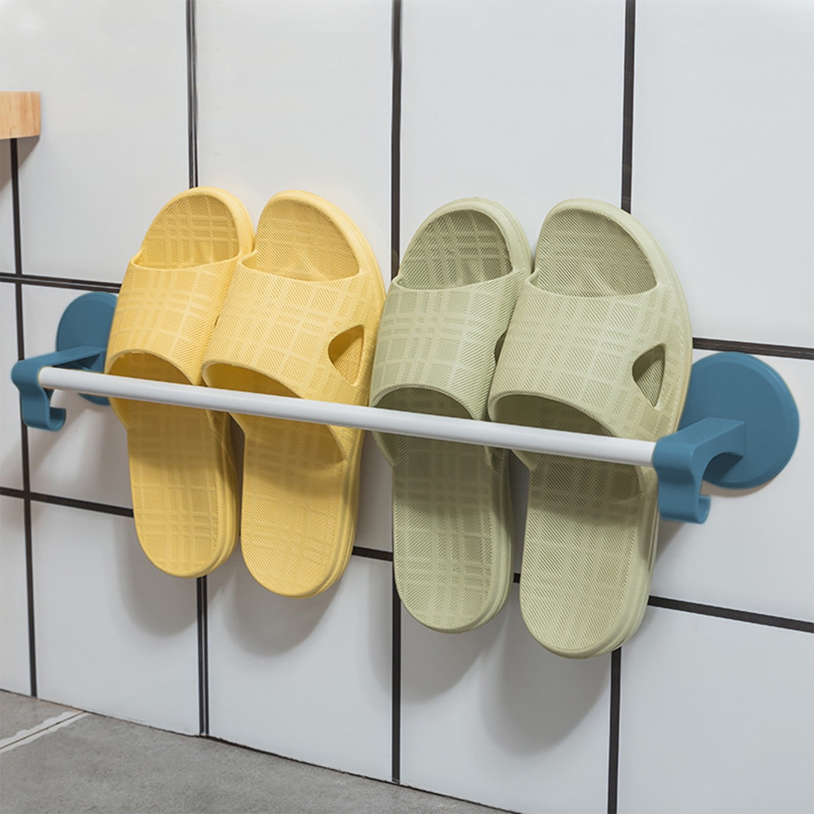 cuyhtdup Storage Rack Bathroom Slippers Rack Punch Frees Toilet Wall ...