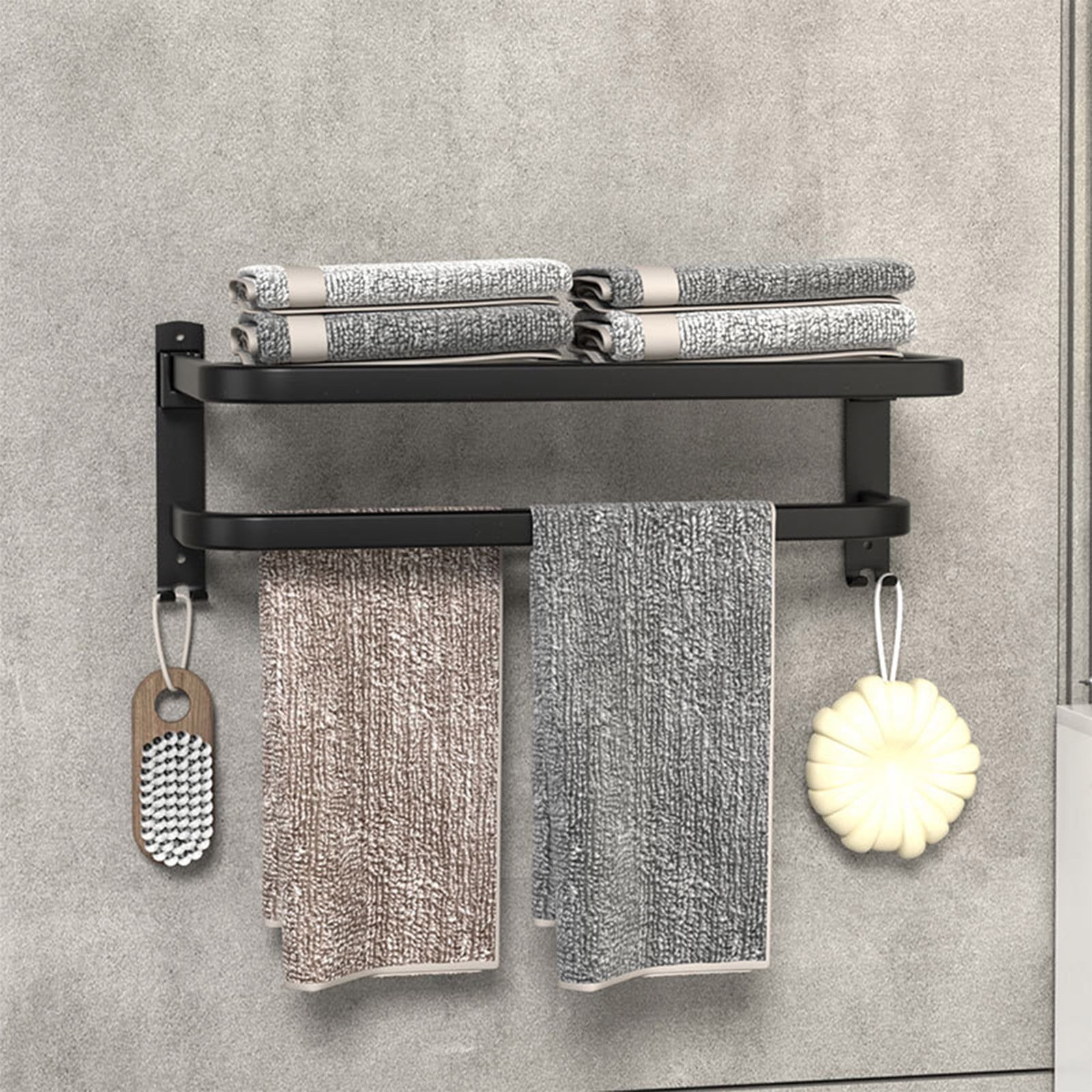 cuyhtdup Storage Rack Shower Caddies Matte No Drilling Towel Rack ...