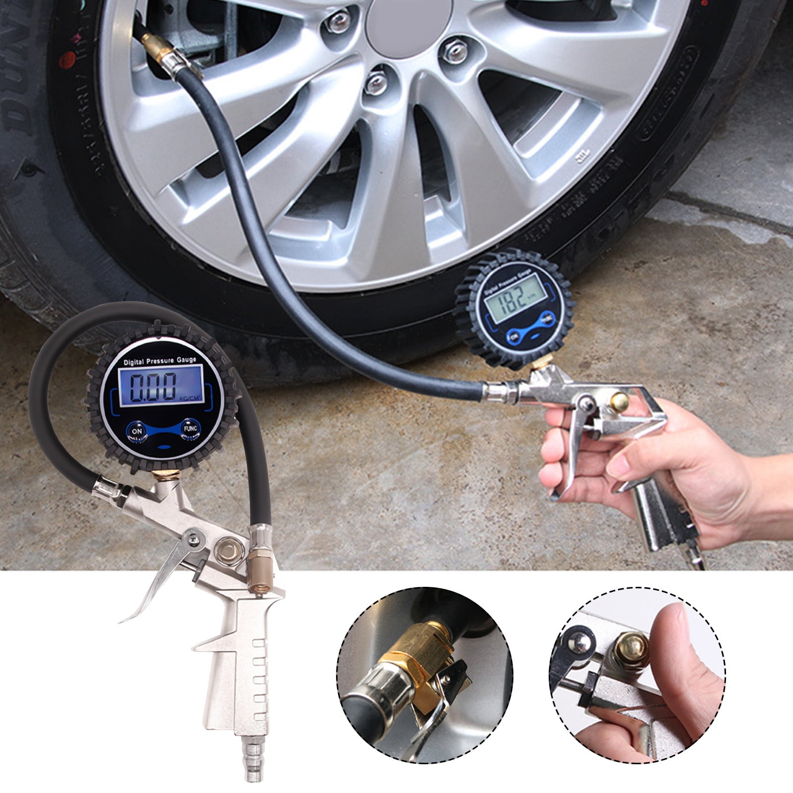 Tire Gauge, Heavy Duty Pressure Meter, Accurate Reading Tire Tester ...