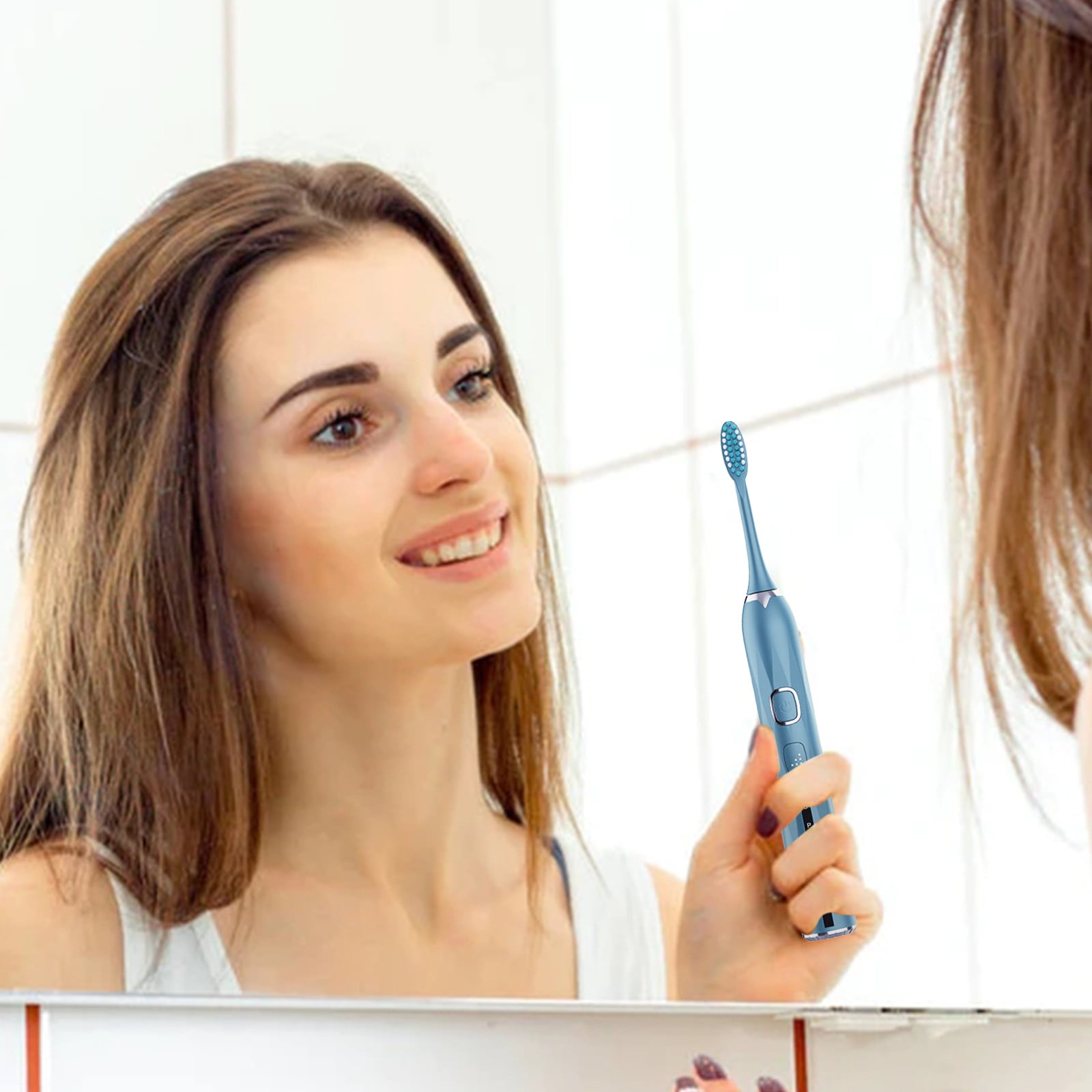 cuyhtdup Toothbrush With Smart Timer, 5 Modes, 2 Brush Heads, Whitening ...