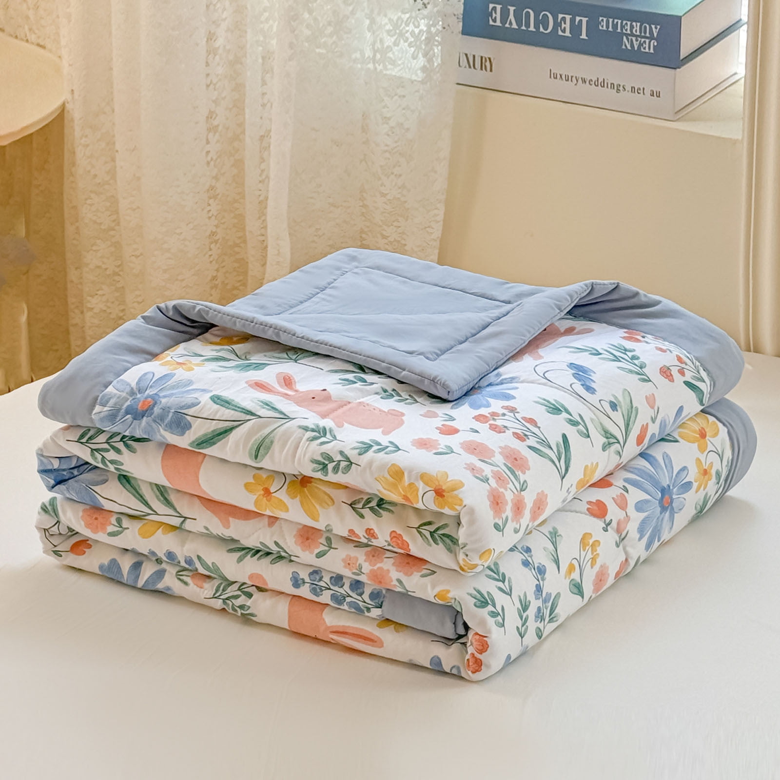 cvlncycling Washed Cotton Summer Quilt ,Double Sided Cold Effect ...