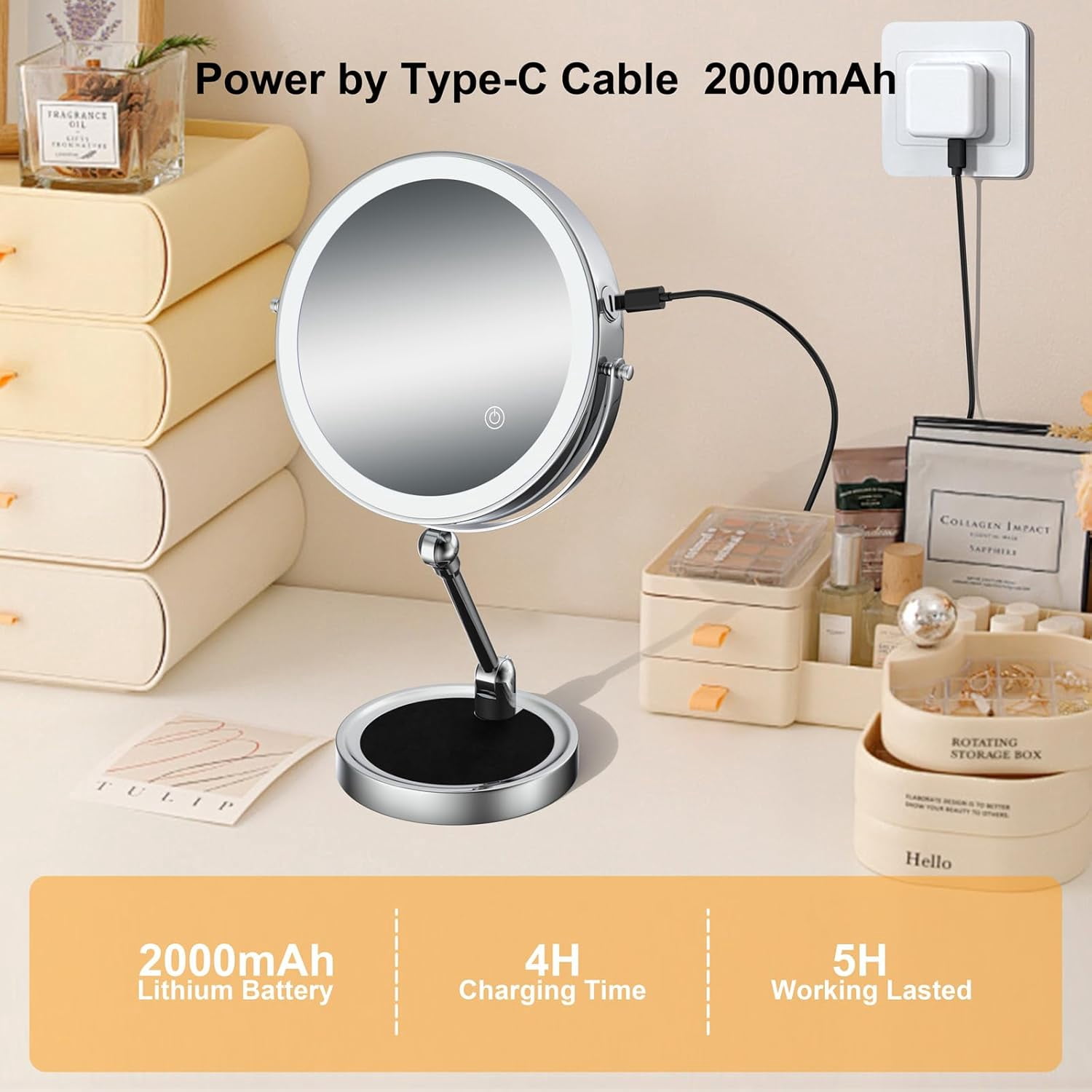 cvqazxse Lighted Makeup Mirror [Brightness Enhanced Version] Real ...