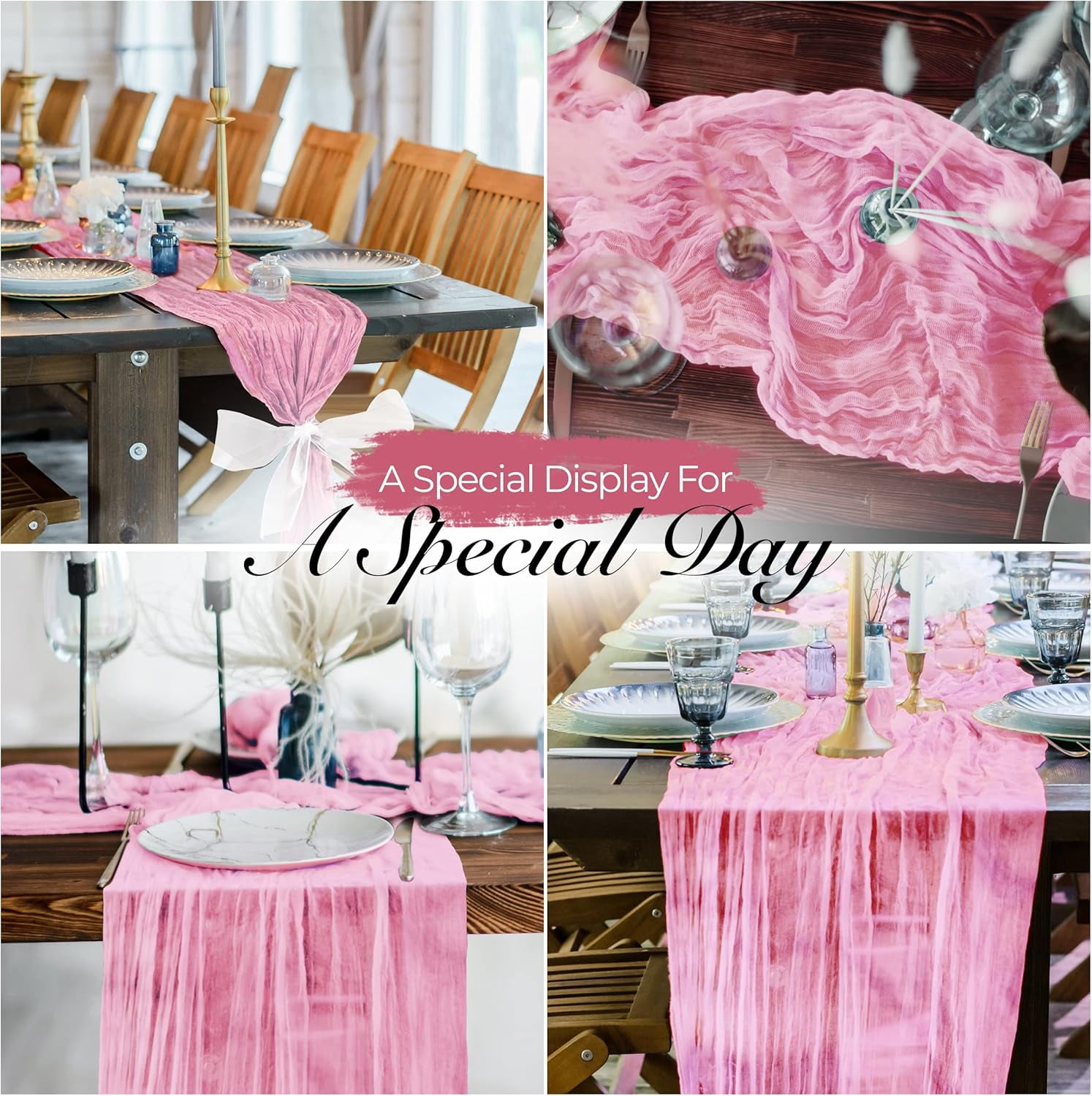 cyahfhaf 6 Pack Cheese Cloth Table Runners 10 Foot Cheesecloth Table ...