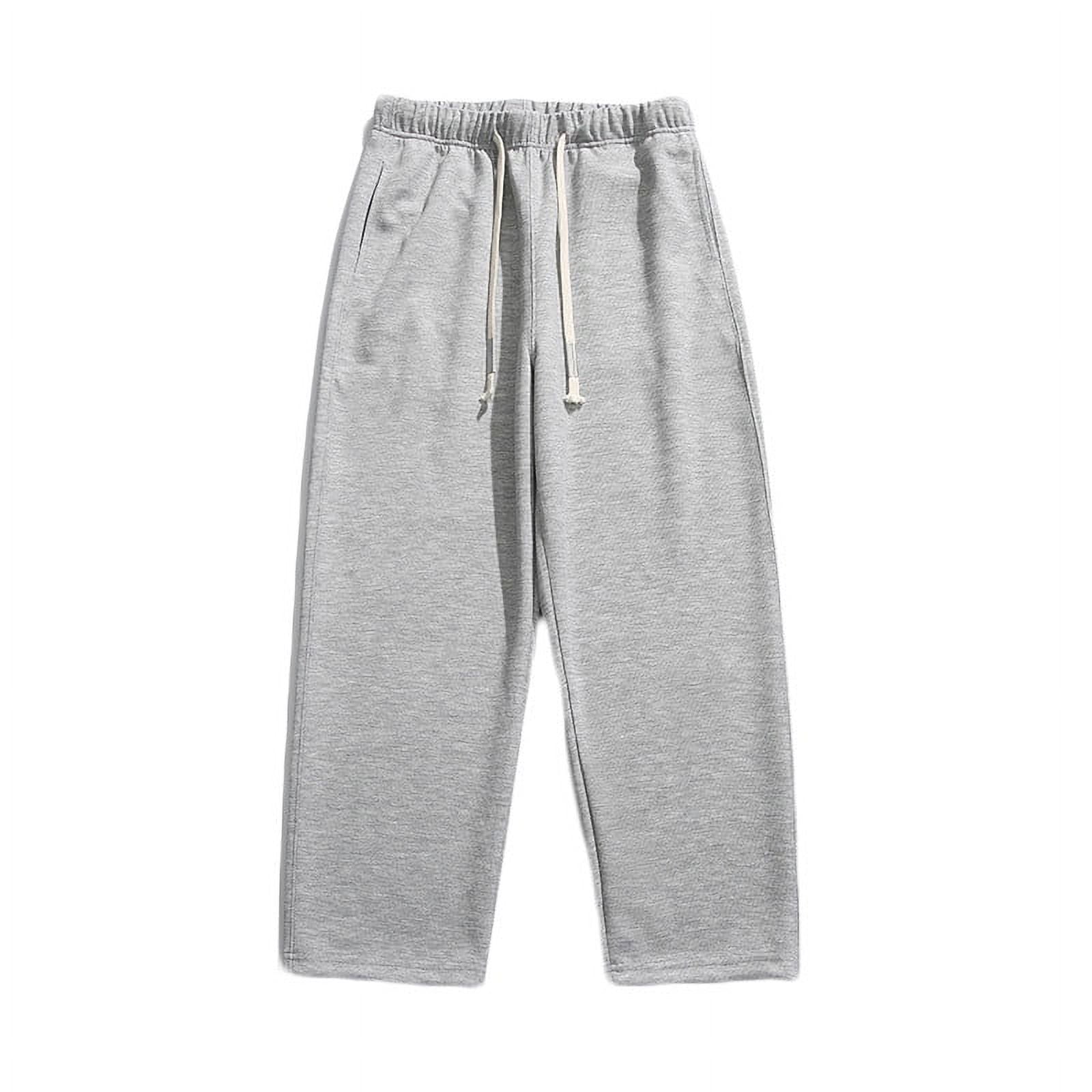 Buigttklop Men'S Pants,Men'S Heavy Solid Color Pants Straight Leg Wide ...