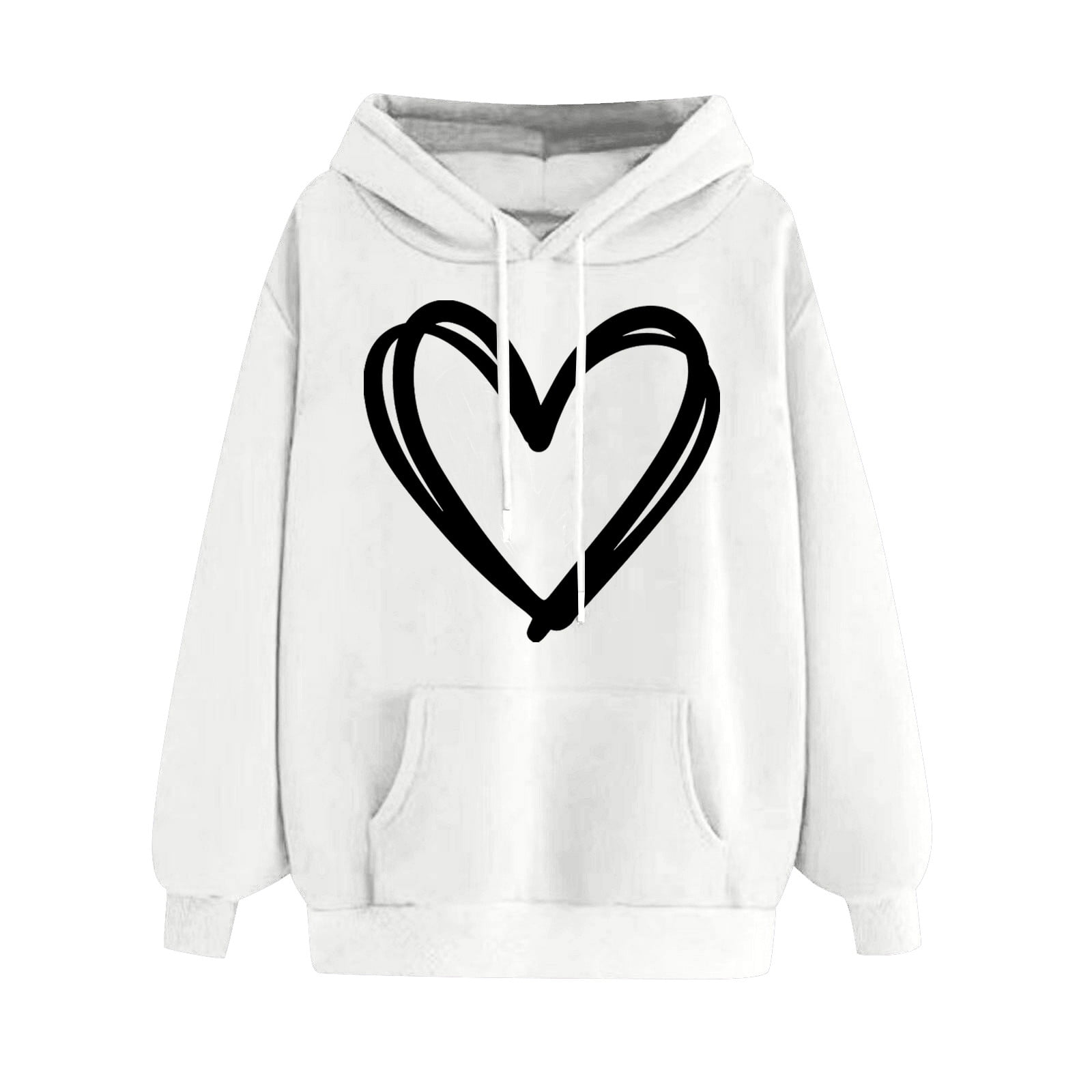 Under 10$ Buigttklop Women'S Comfortable Sweater Heart Pattern Printed ...