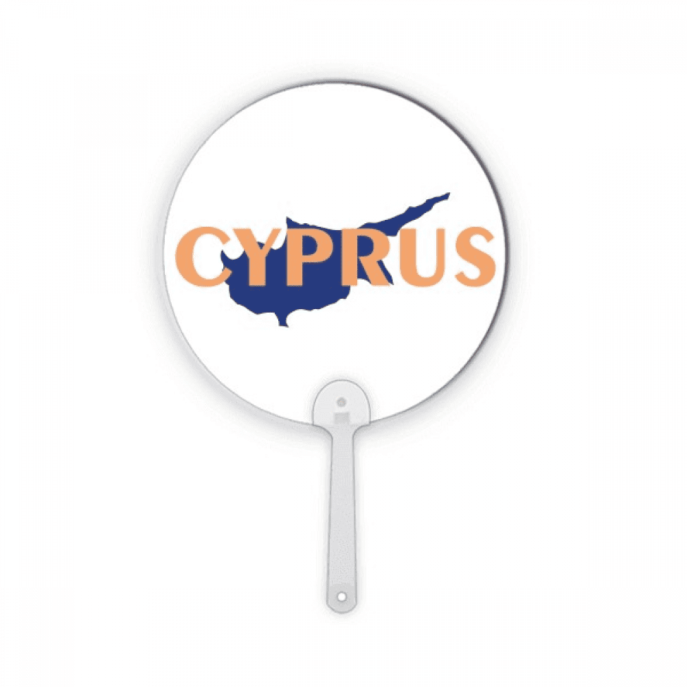 cyprus euan map tourism Plastic Round Handheld Fan Decorations Craft ...