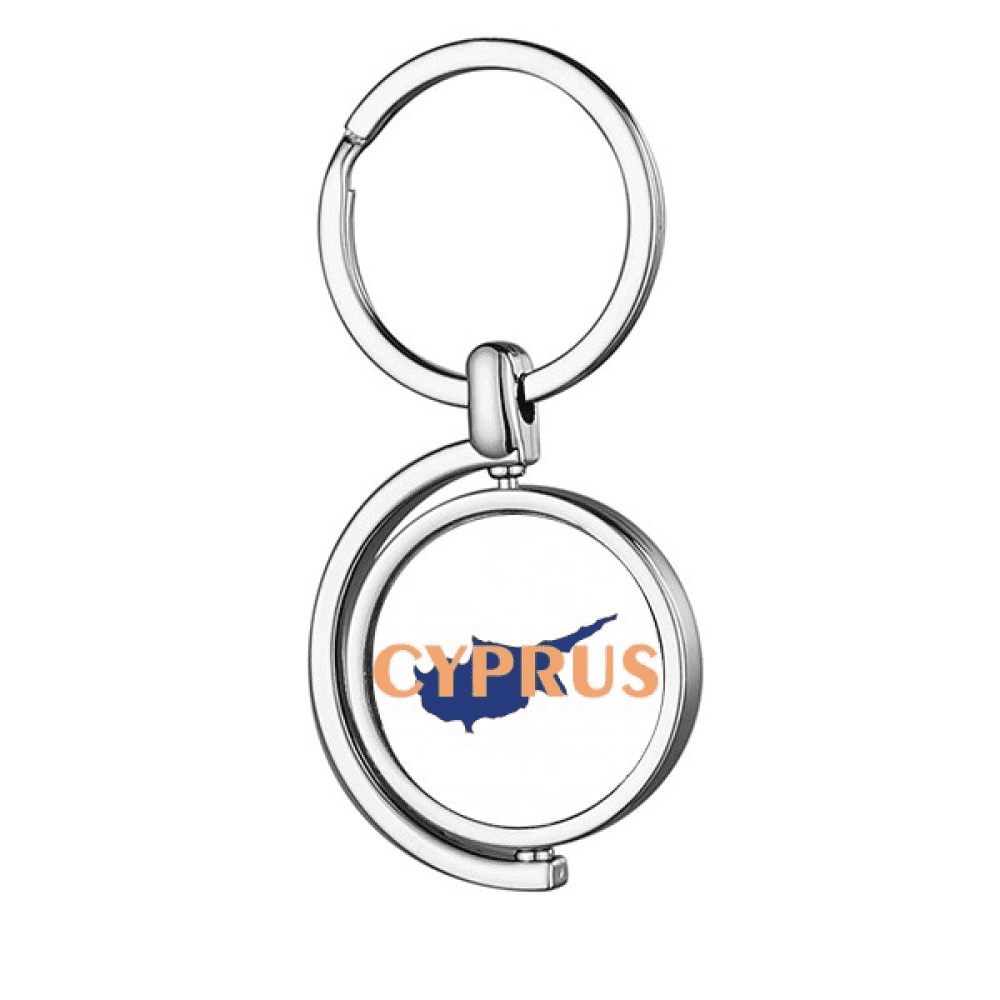 cyprus euan map tourism Rotating Keychain Metal Keyring Holder ...