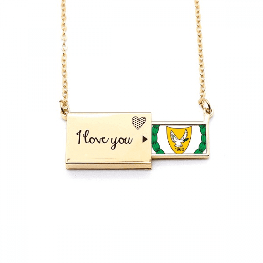 cyprus national emblem country letter envelope necklace pendant jewelry ...