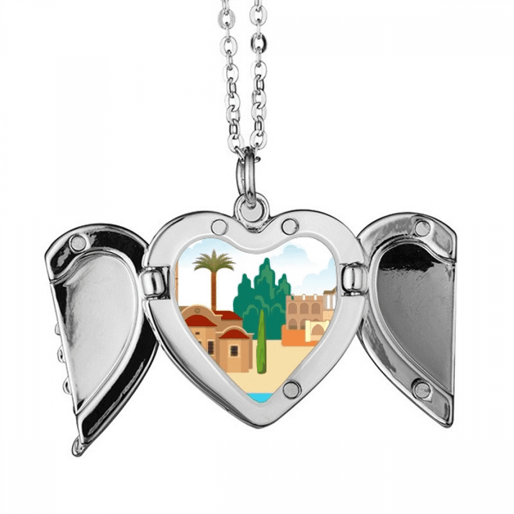 cyprus national landmark building angel wings necklpendant fashion ...