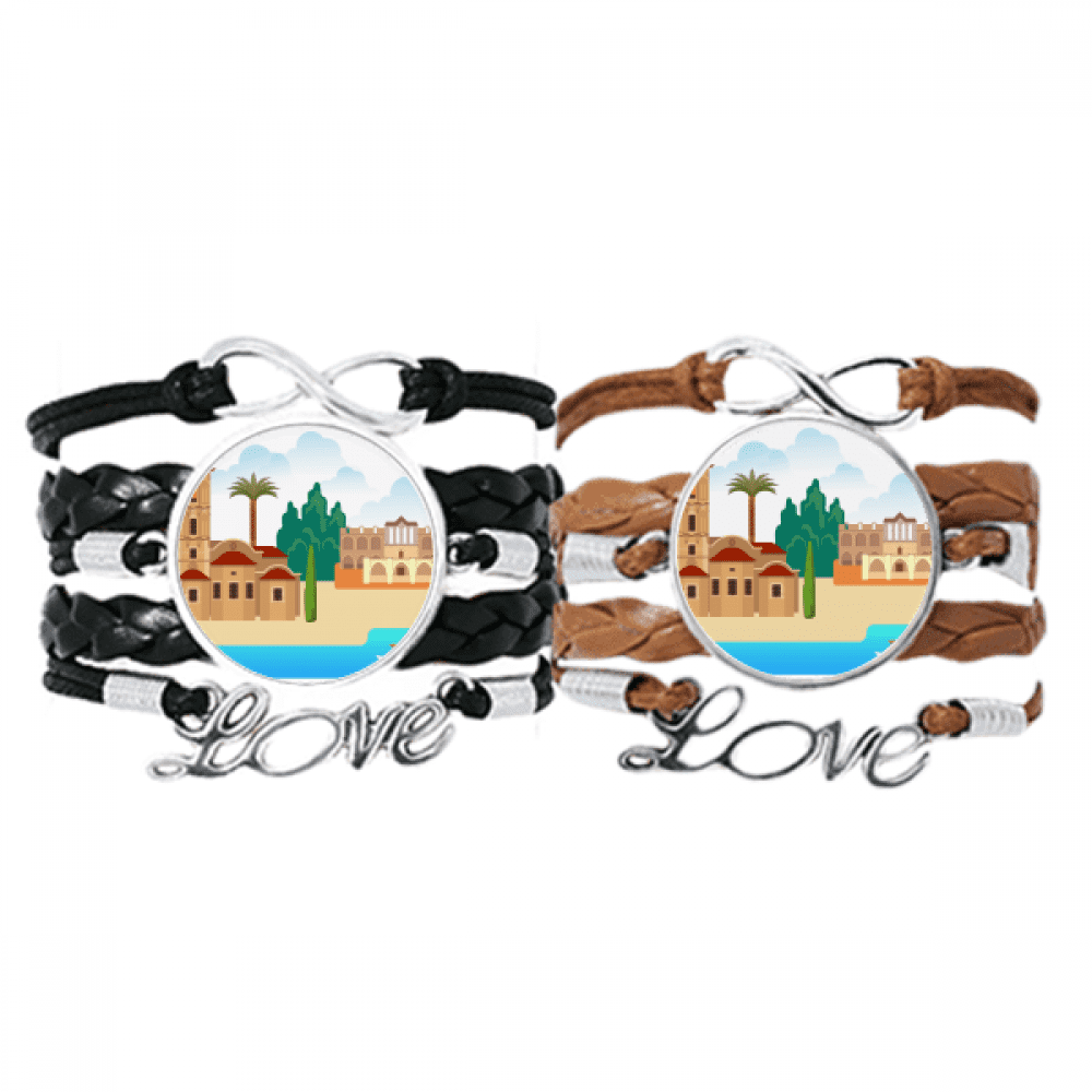 cyprus national landmark building bracelet hand strap leather wristband ...