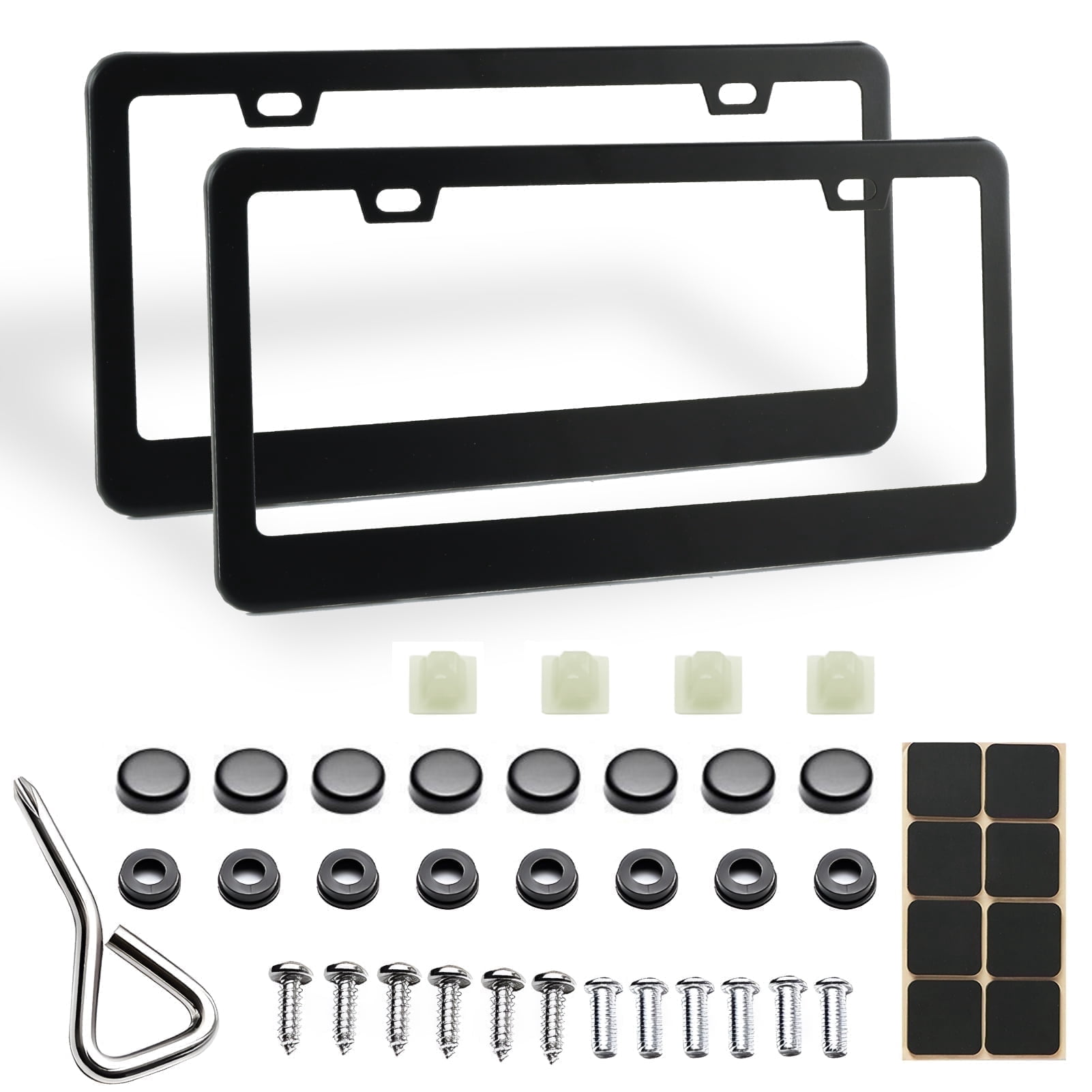 cyrico 2 Pack Stainless Steel License Plate Frames, Matte Black License ...