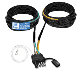 cyrico 25Ft 4 Pin 5 Wire Trailer Wiring Harness Kit, Pure Copper Boat ...