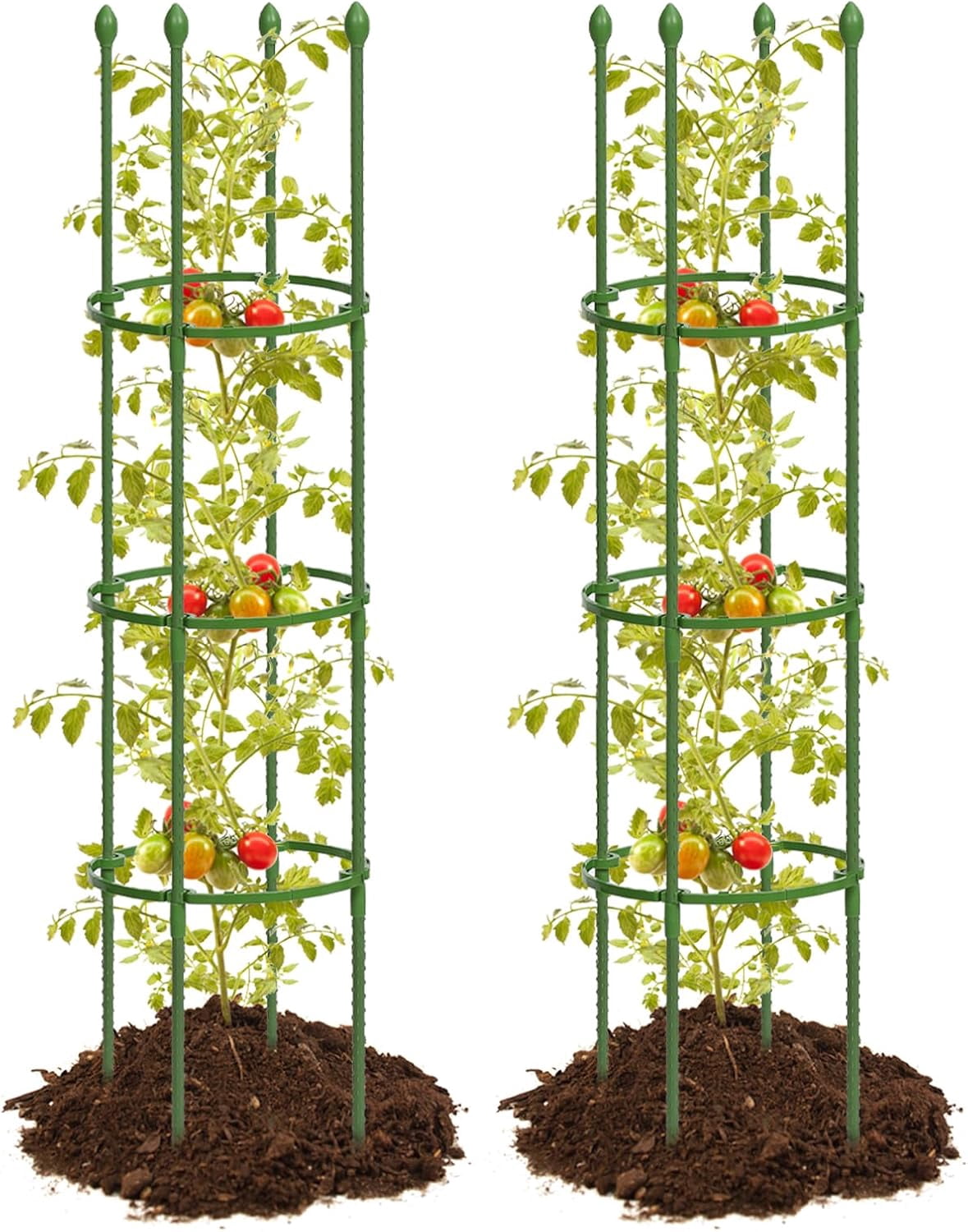 cyrico 59 Inch Round Tomato Cage, Steel-Core Plastic Coated Garden ...