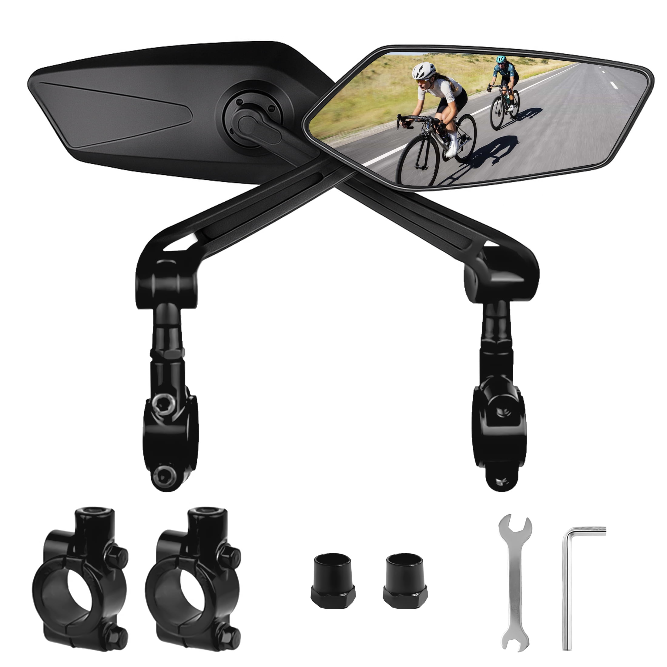 Cyrico Bike Mirrors, 2 Pack HD Wide-Angle Rearview Mirrors, 360-Degree ...