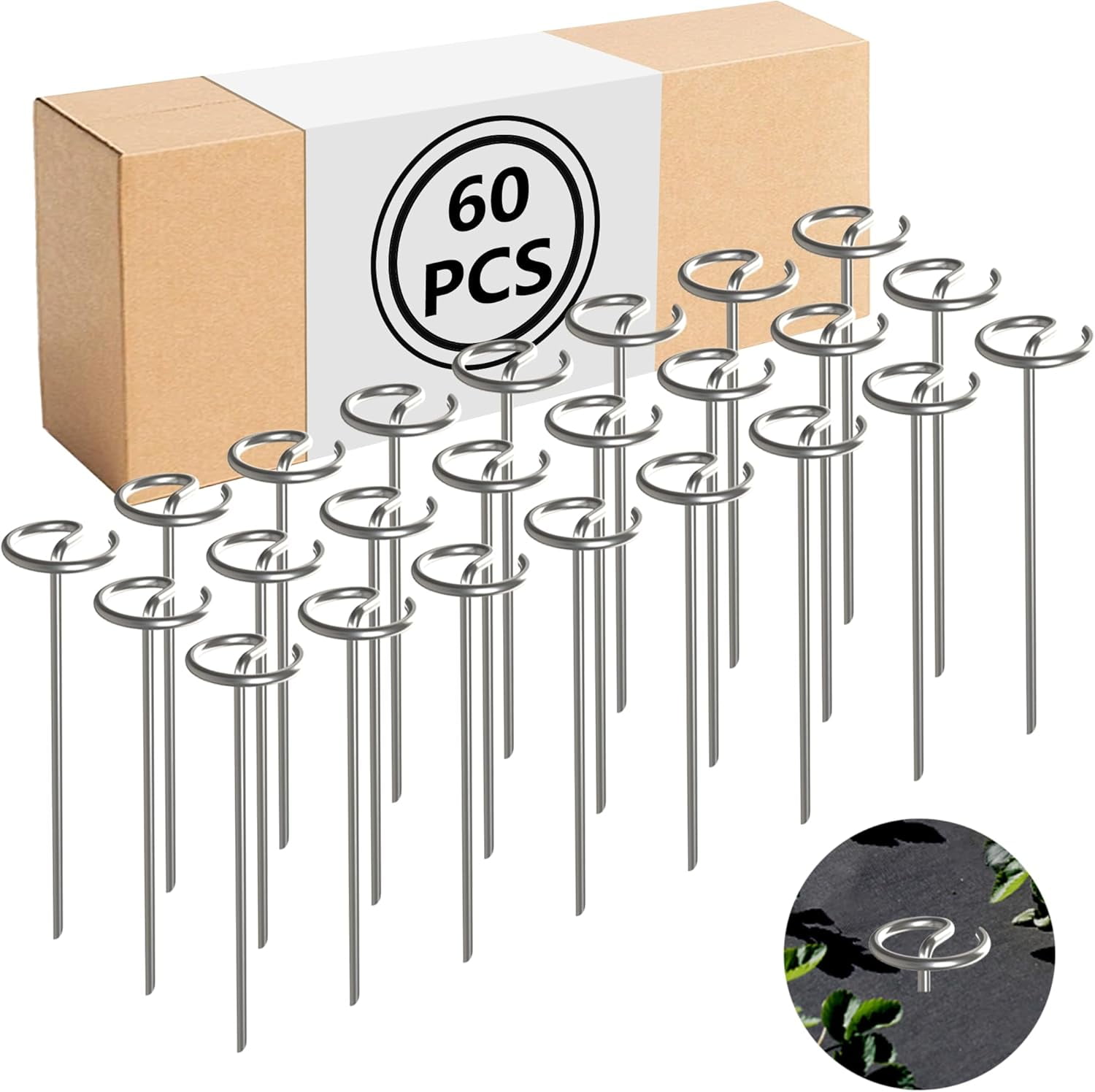 cyrico Landscape Staples, 120 Pcs Circle Top Landscape Pins, 6 inch ...