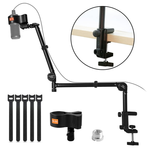 cyrico Microphone Boom Arm Stand, Foldable Mic Arm Stand with 3/8" to 5 ...