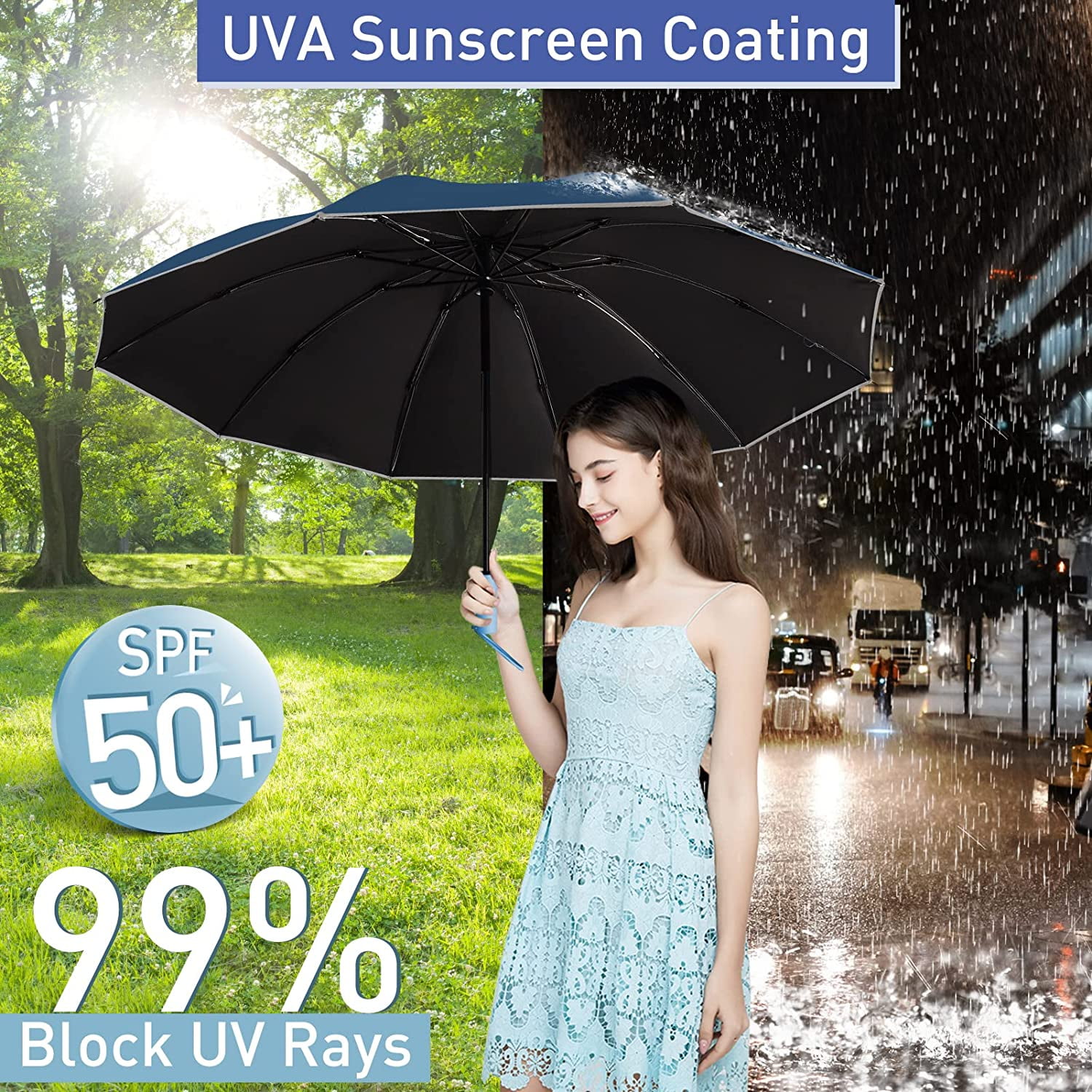 cyuvbuon Inverted Umbrella - Large Windproof for Rain & Sun Compact ...