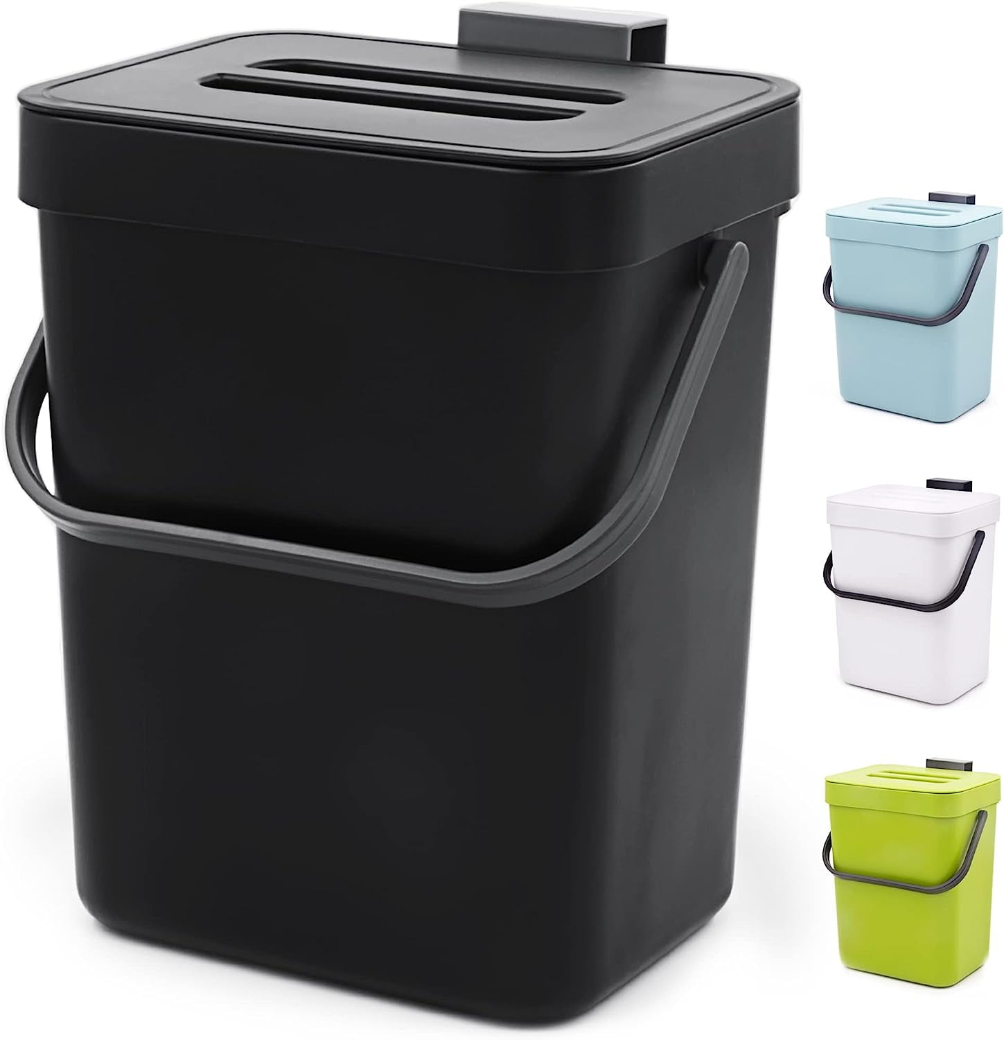 czqnlg 1.3 Gallon Small Trash Can with Lid - Countertop Food Waste Bin ...