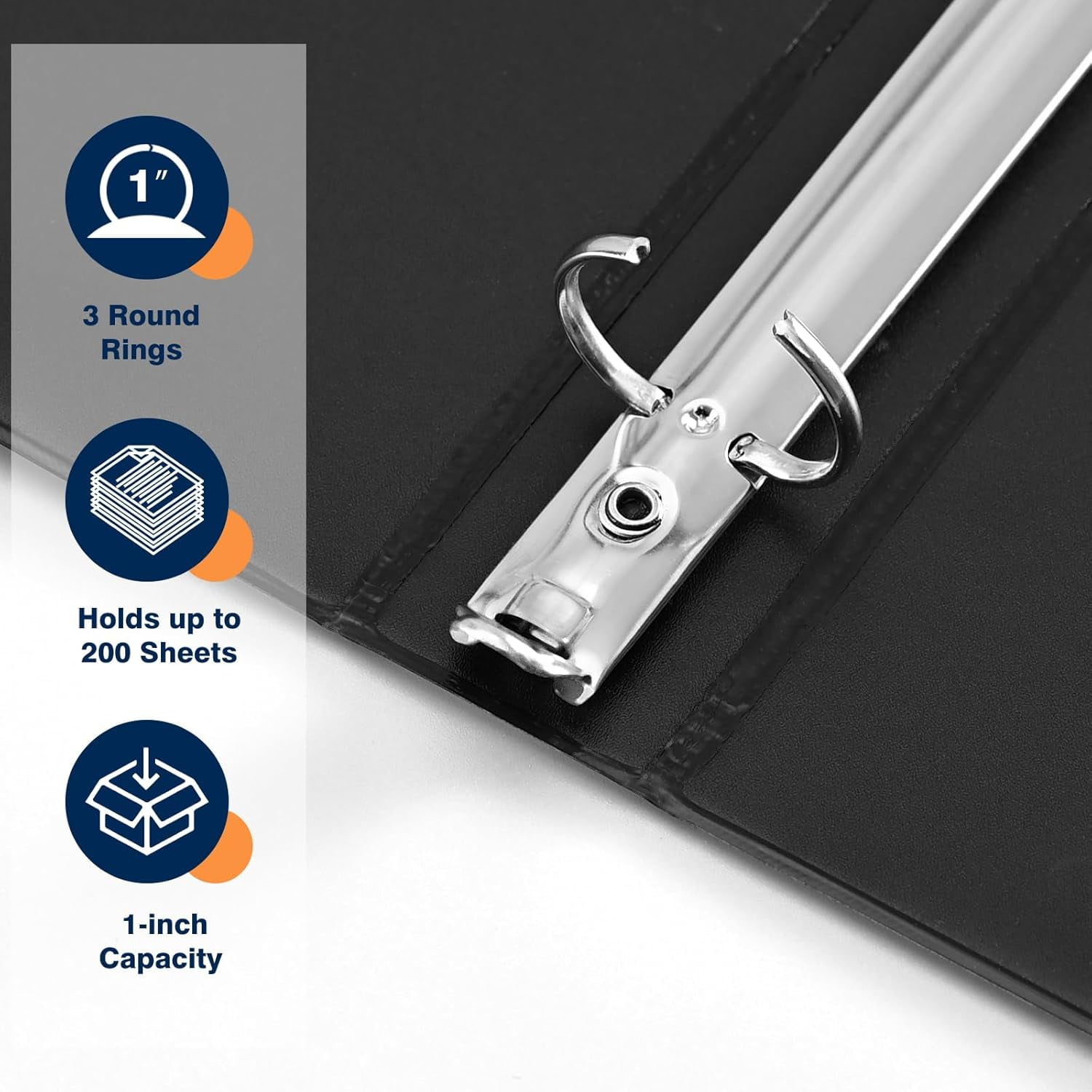 czqnlg 1-inch 3 Ring Binder with 2 Interior Pockets 1'' Basic Binders ...