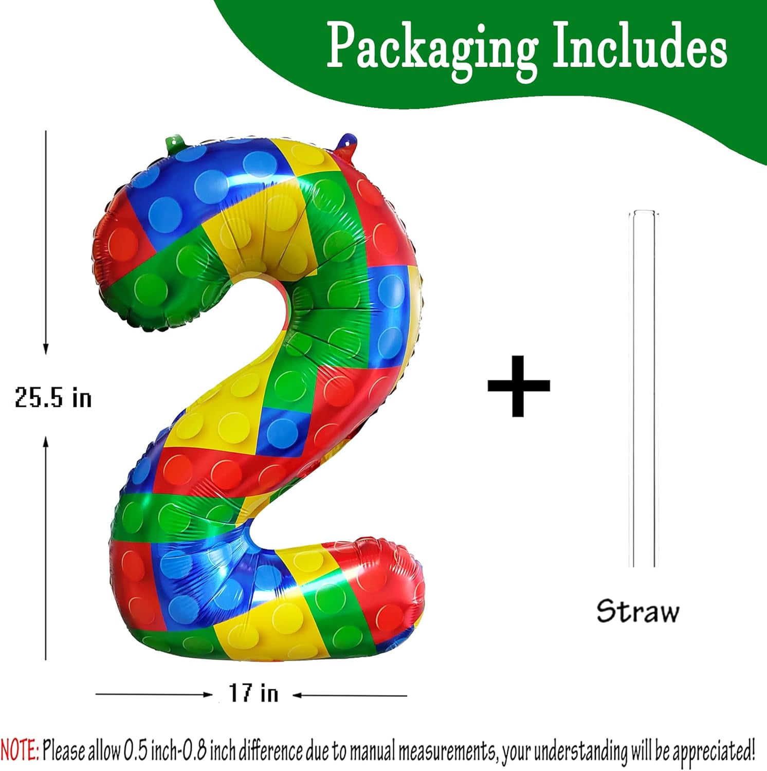czqnlg 32 Inch Building Block Number 7 Balloons 7 year old Large Big ...