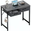 32 Inch Small Computer Desk with 2 Drawers for Bedroom Study Writing ...