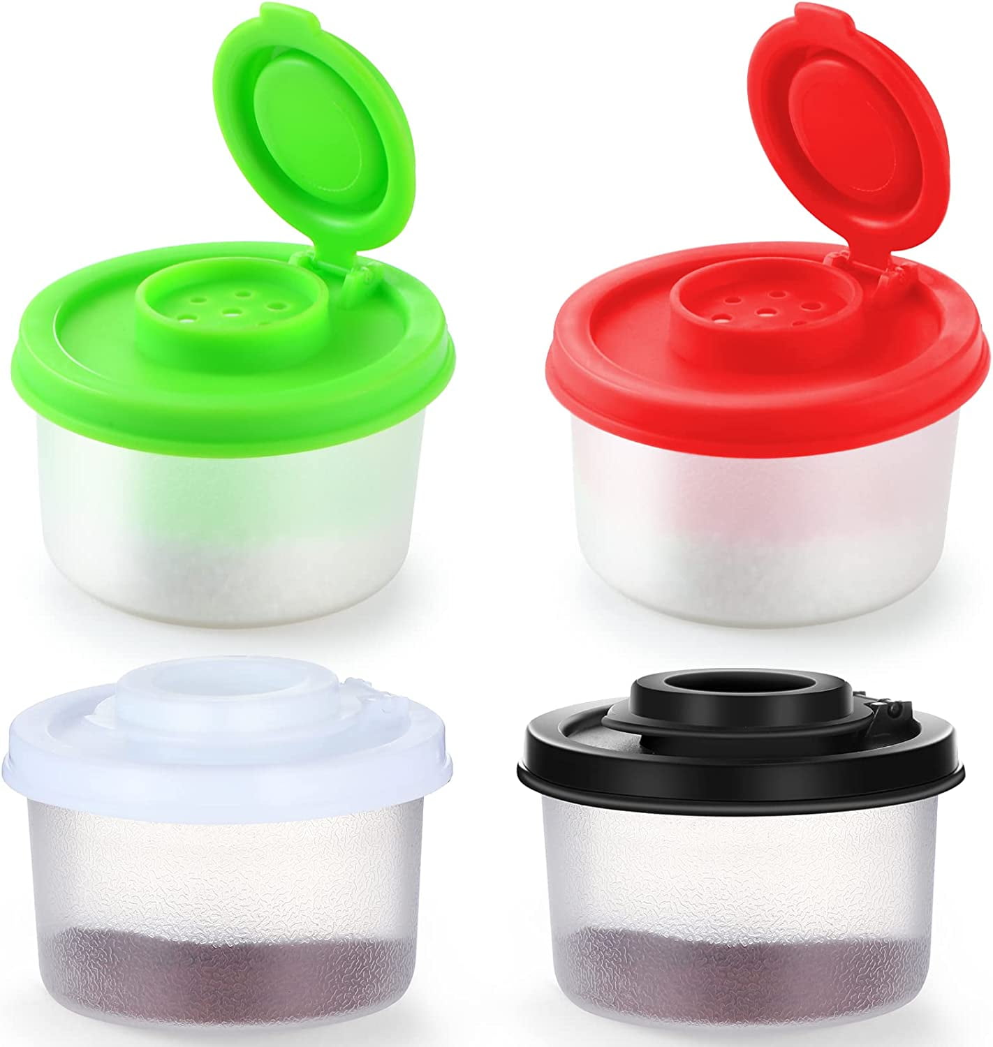 czqnlg 4 Pcs and Pepper Shakers Set Mini Plastic Pepper Shaker with Lid ...