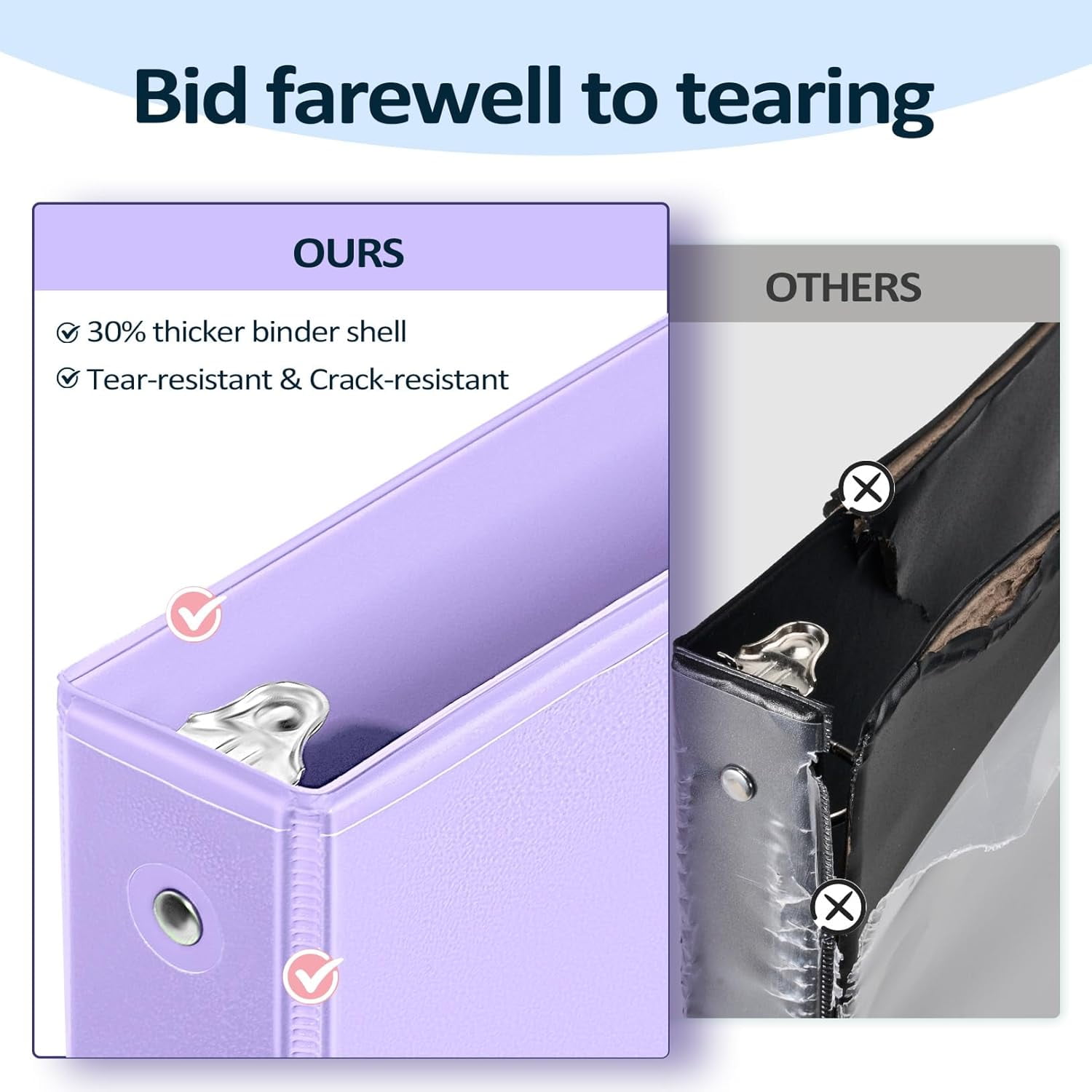czqnlg 6 Pack Extra 3 Ring Binders 1 inch 1\u201D Three Round Ring ...