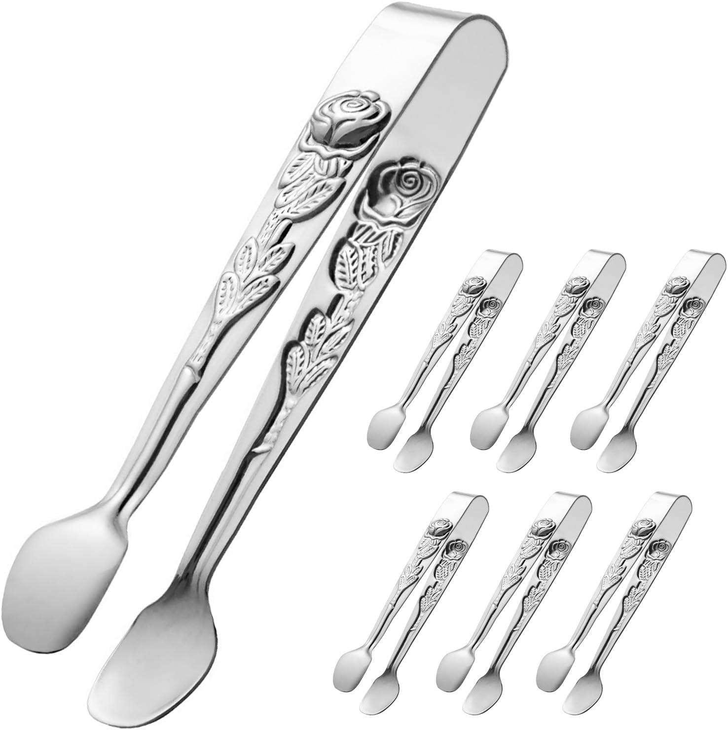 czqnlg 6PCS Mini Serving Tongs 5-Inch Small Sugar Tongs Tiny Stainless ...