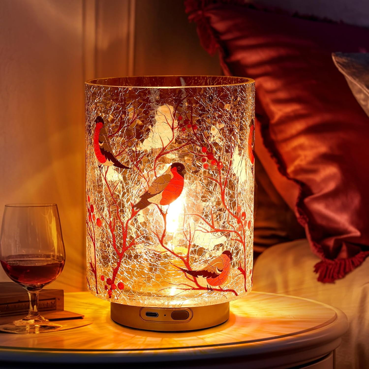 czqnlg 7'' Battery Operated Lamp Timer Decorative Cordless Table Lamps ...