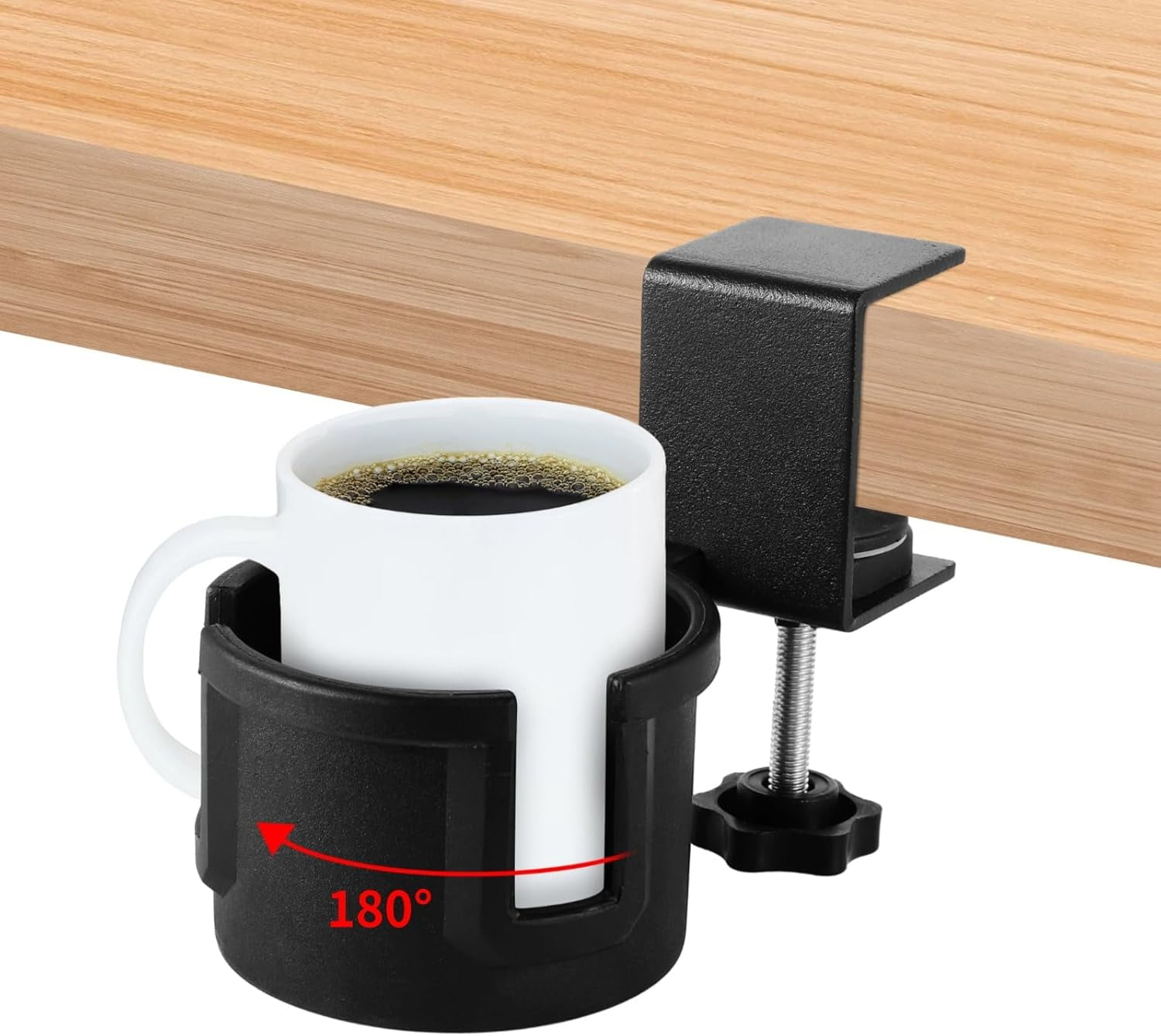 czqnlg Adjustable Under Desk Cup Holder 180 Degrees Rotating Under Desk ...