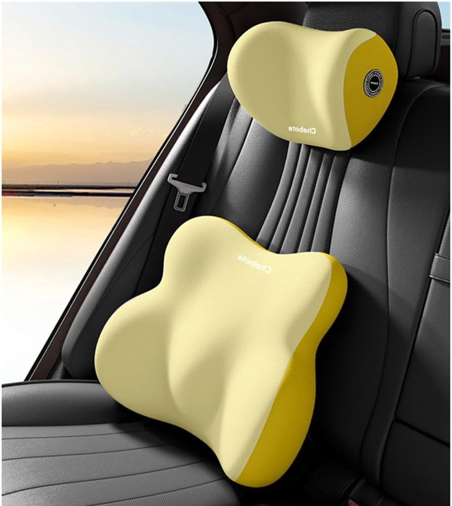 czqnlg Car Seat Headrest and Lumbar Support kit Ergonomic Memory Foam ...