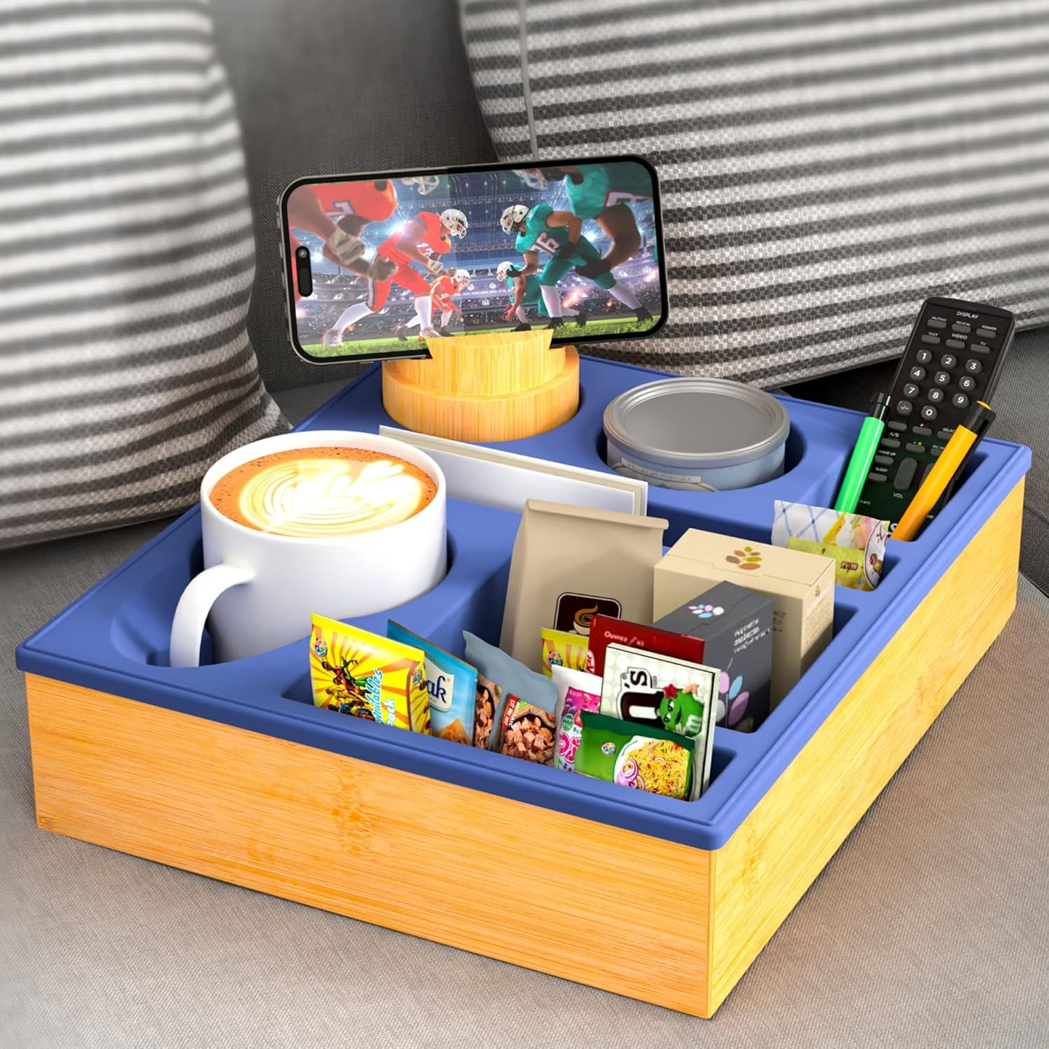 czqnlg Couch Cup Holder Tray - Couch Organizer Caddy Silicone Beach ...