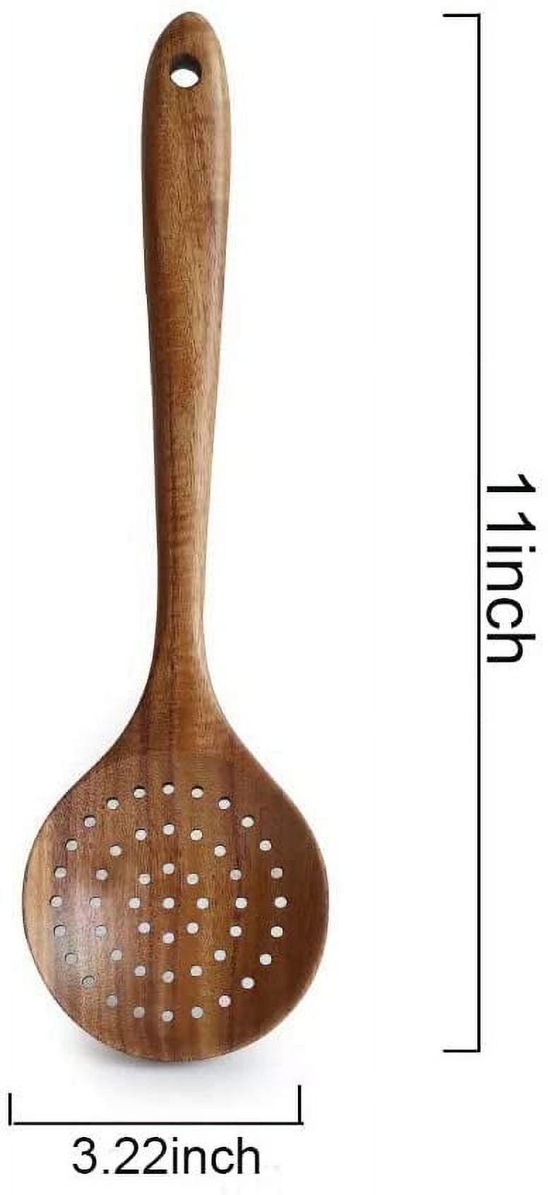 czqnlg DDJSJ Teak Kitchen Utensils Colander Ladle Skimmer Scoop ...