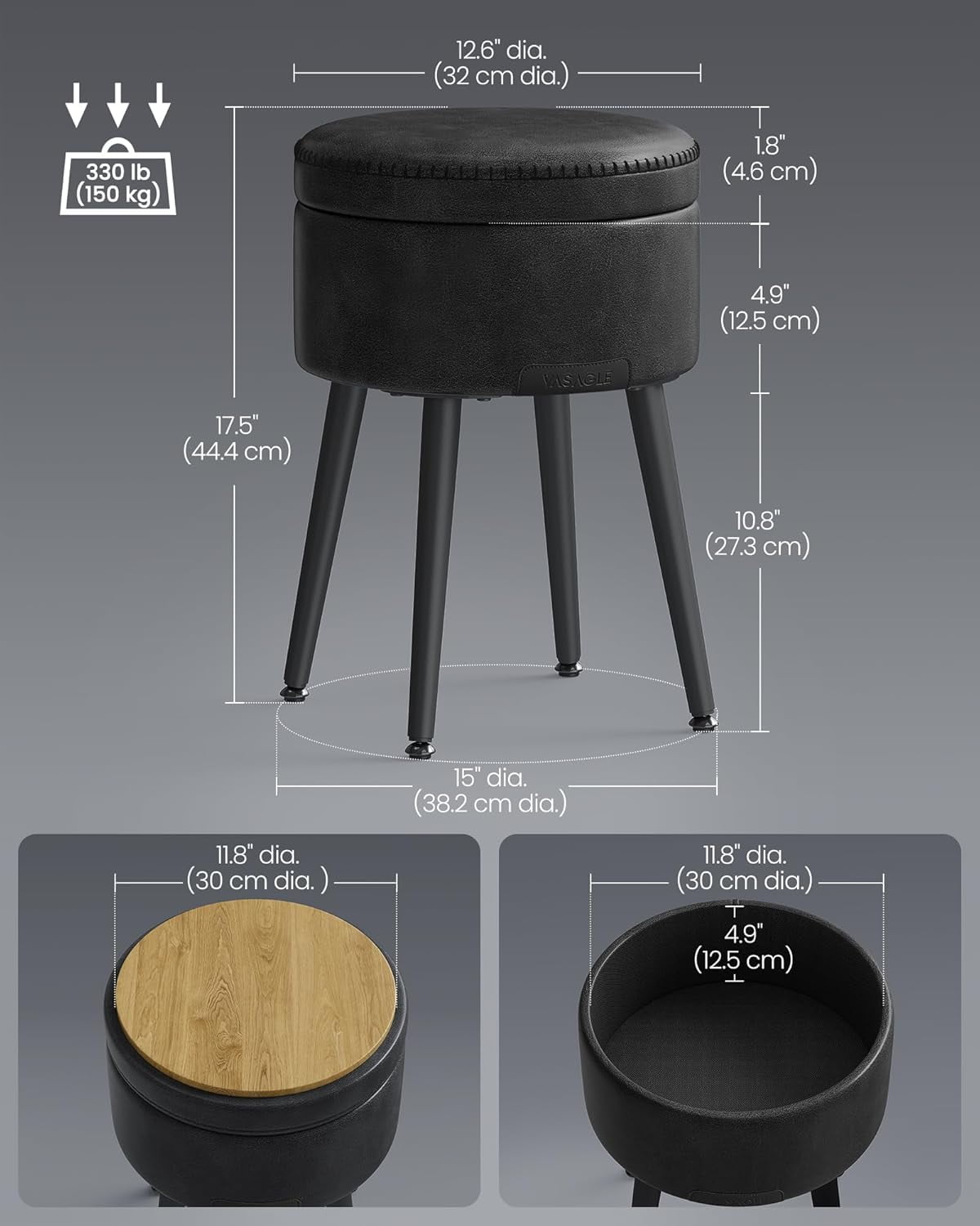 czqnlg EKHO Collection - Storage Ottoman Vanity Chair Stool Synthetic ...