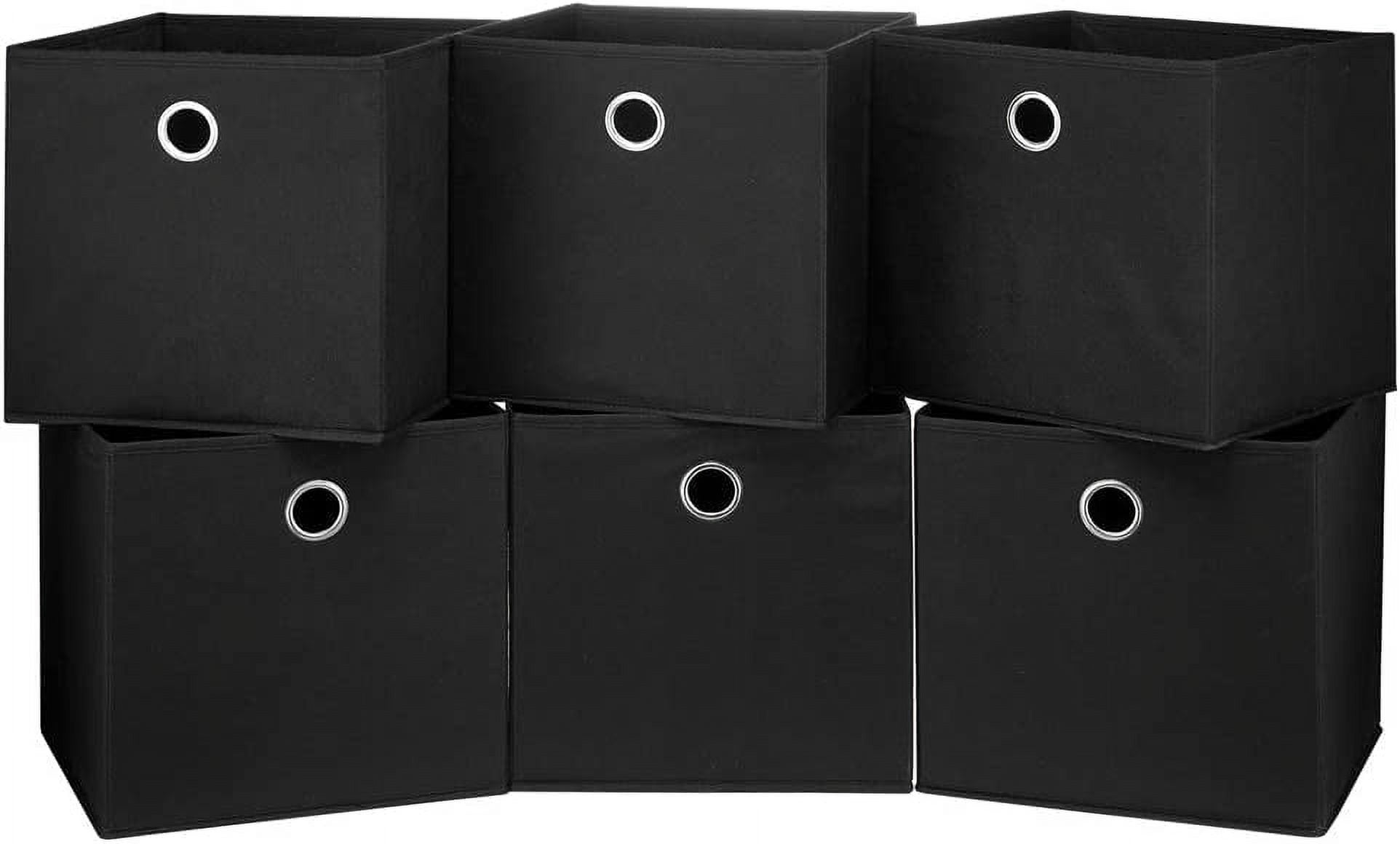 czqnlg Fabric Cubes Storage Bins Black 11x11x11 In Cube Storage Boxes ...