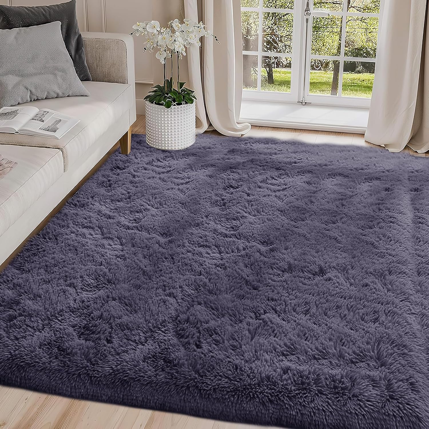 czqnlg HIOPTY 5x7 for Room Fluffy Area 5x7 for Bedroom Non-Slip Plush ...