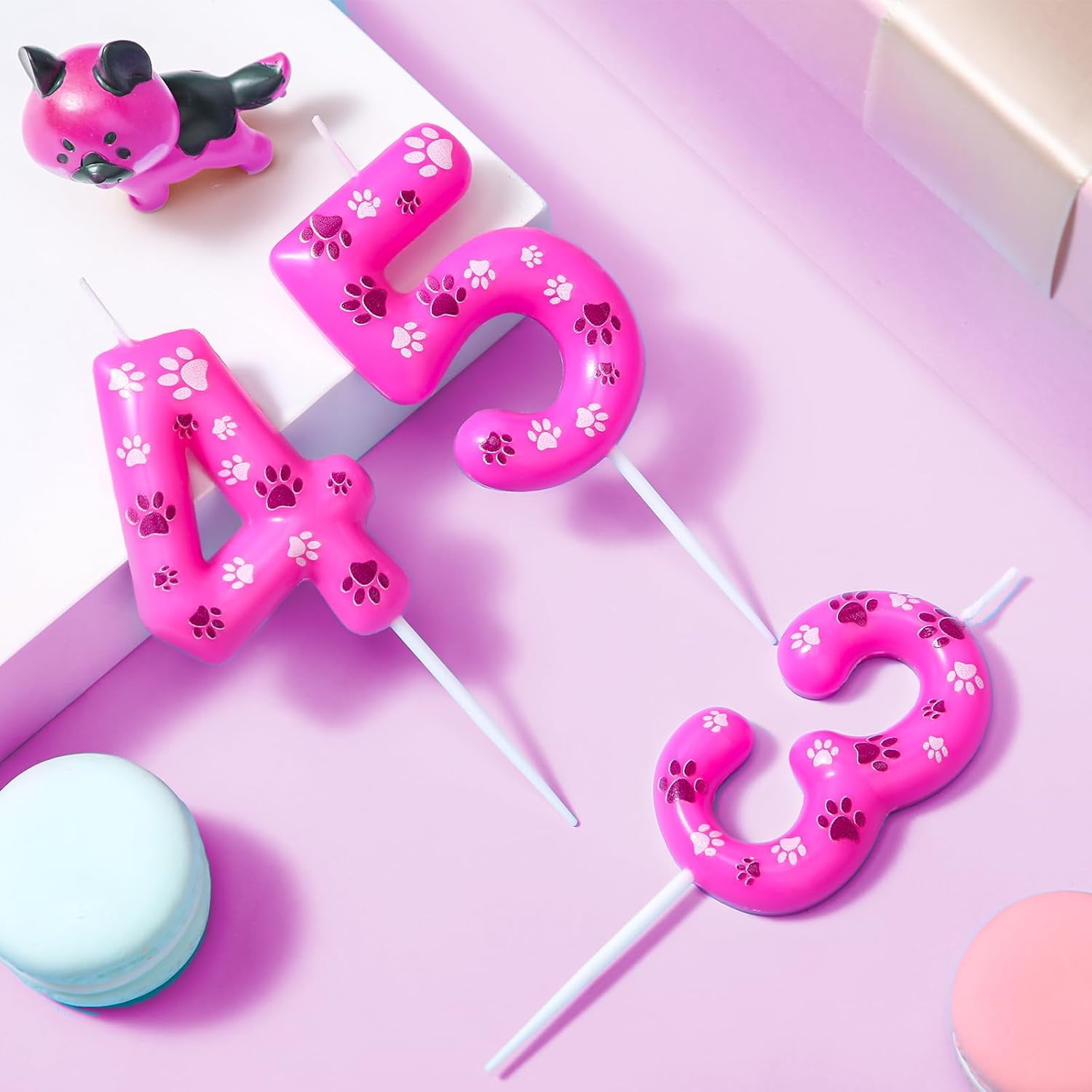 czqnlg Number 4 Dog Paw Birthday Candles Dog Patrol Toppers Candles ...