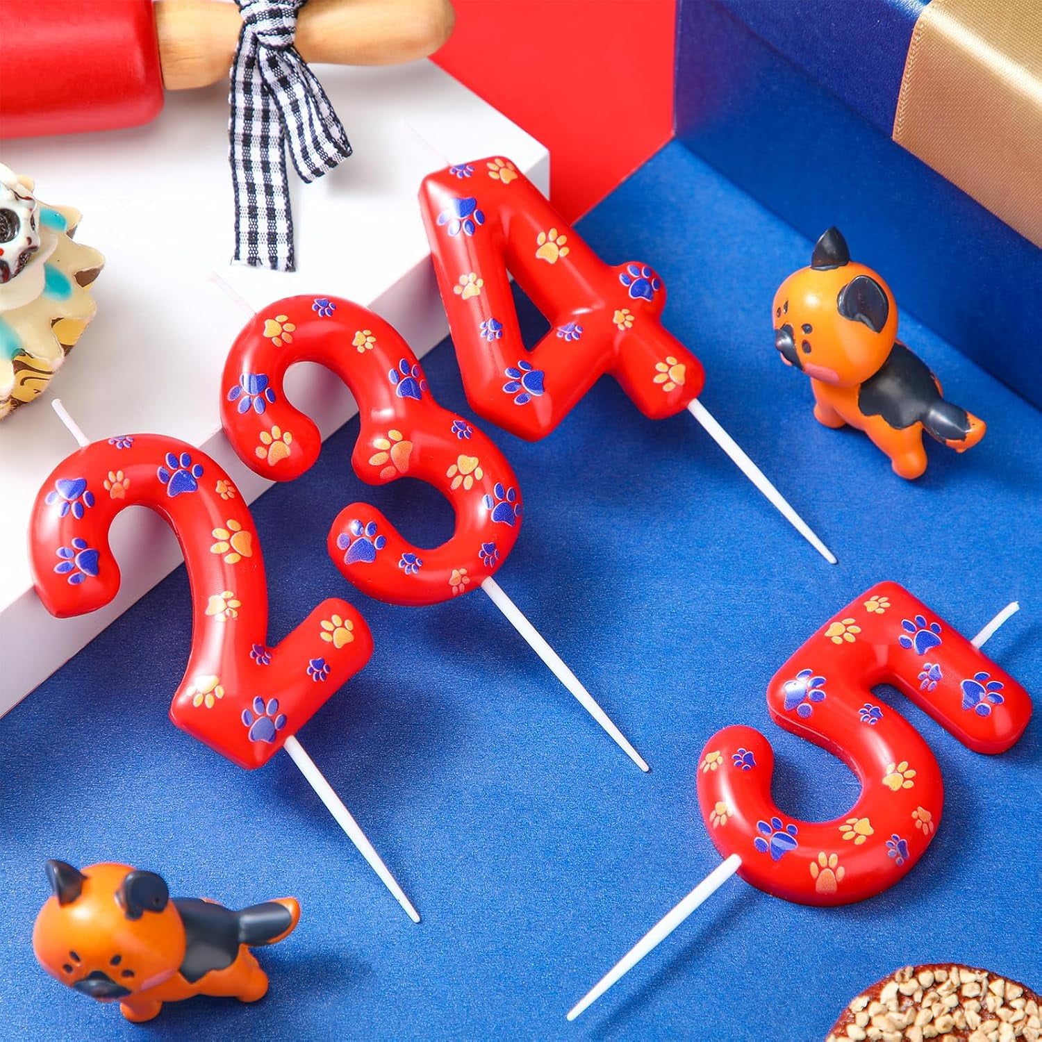 czqnlg Number 4 Dog Paw Birthday Candles Dog Patrol Toppers Candles ...