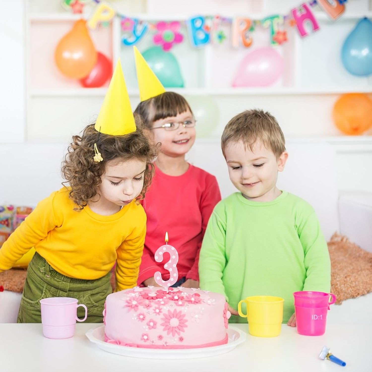 czqnlg Pink Birthday Candles for Girls Pink Mouse Cake Topper ...