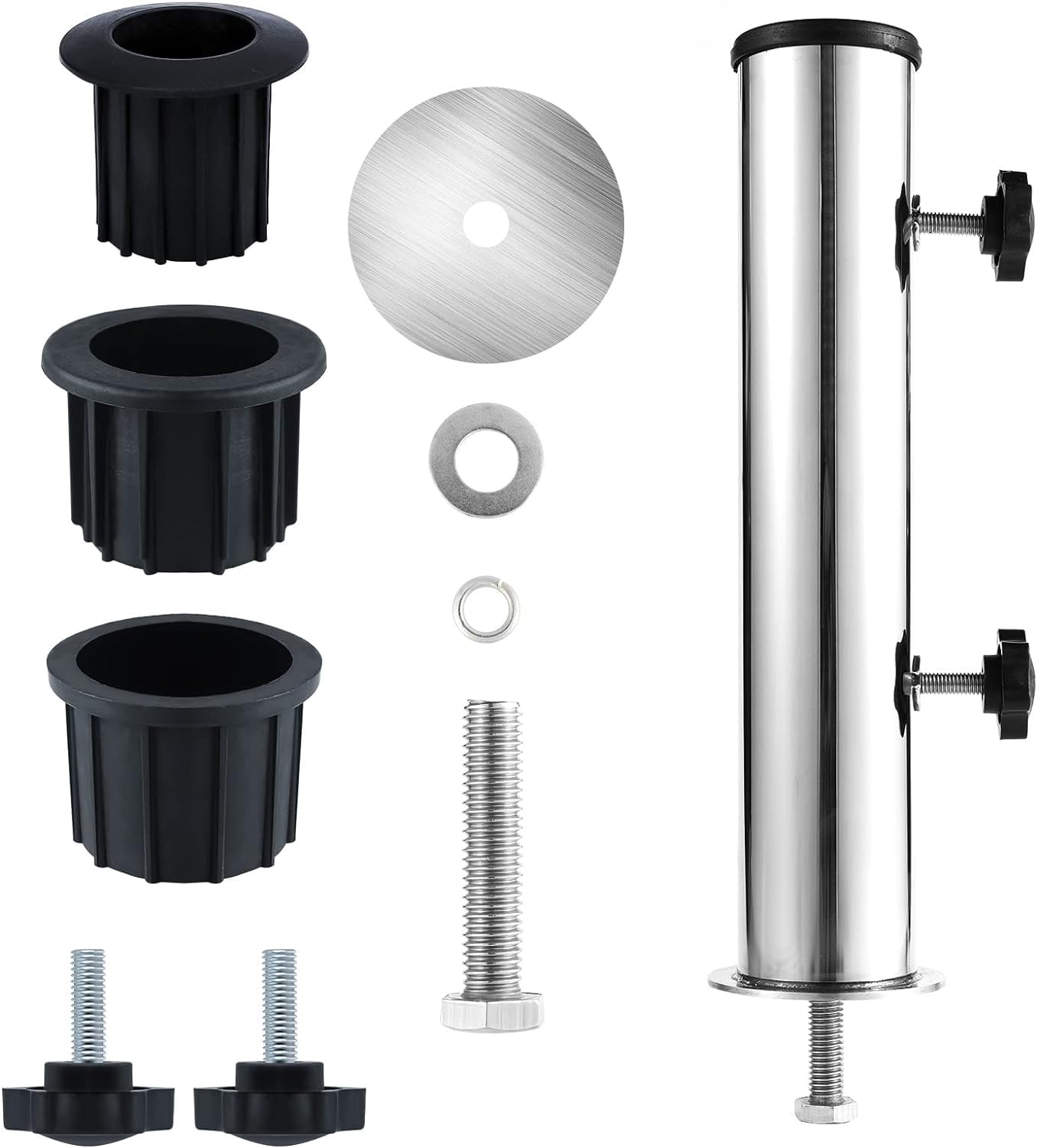 czqnlg Pole Mount Stand Tube Set Stainless Steel Parasol Base Holder ...